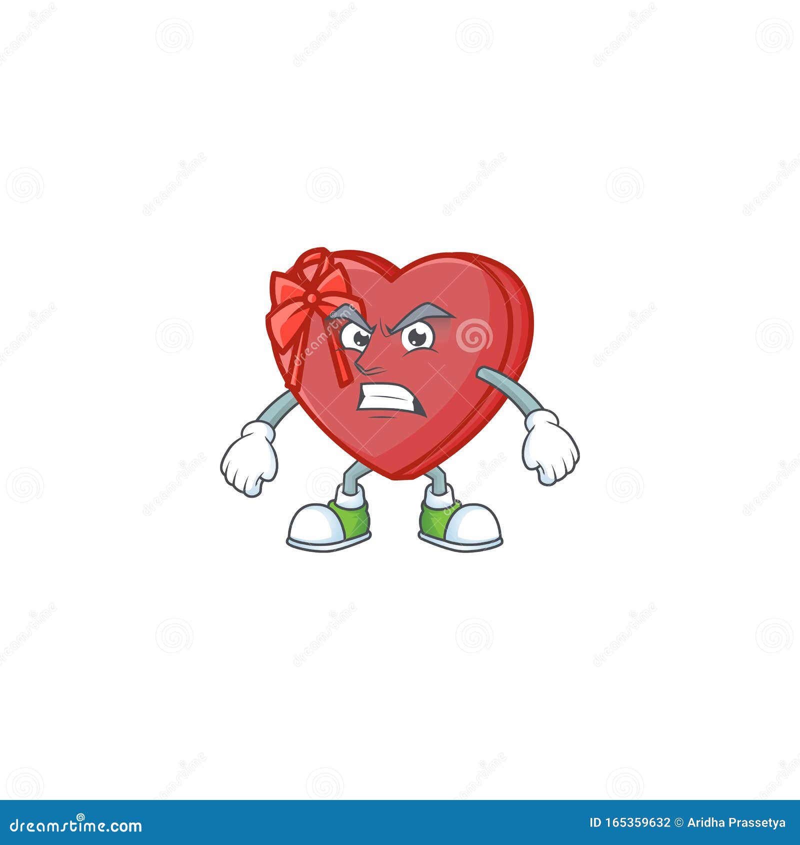 Love Gift Box Cartoon Character Style with Angry Face Stock Vector ...