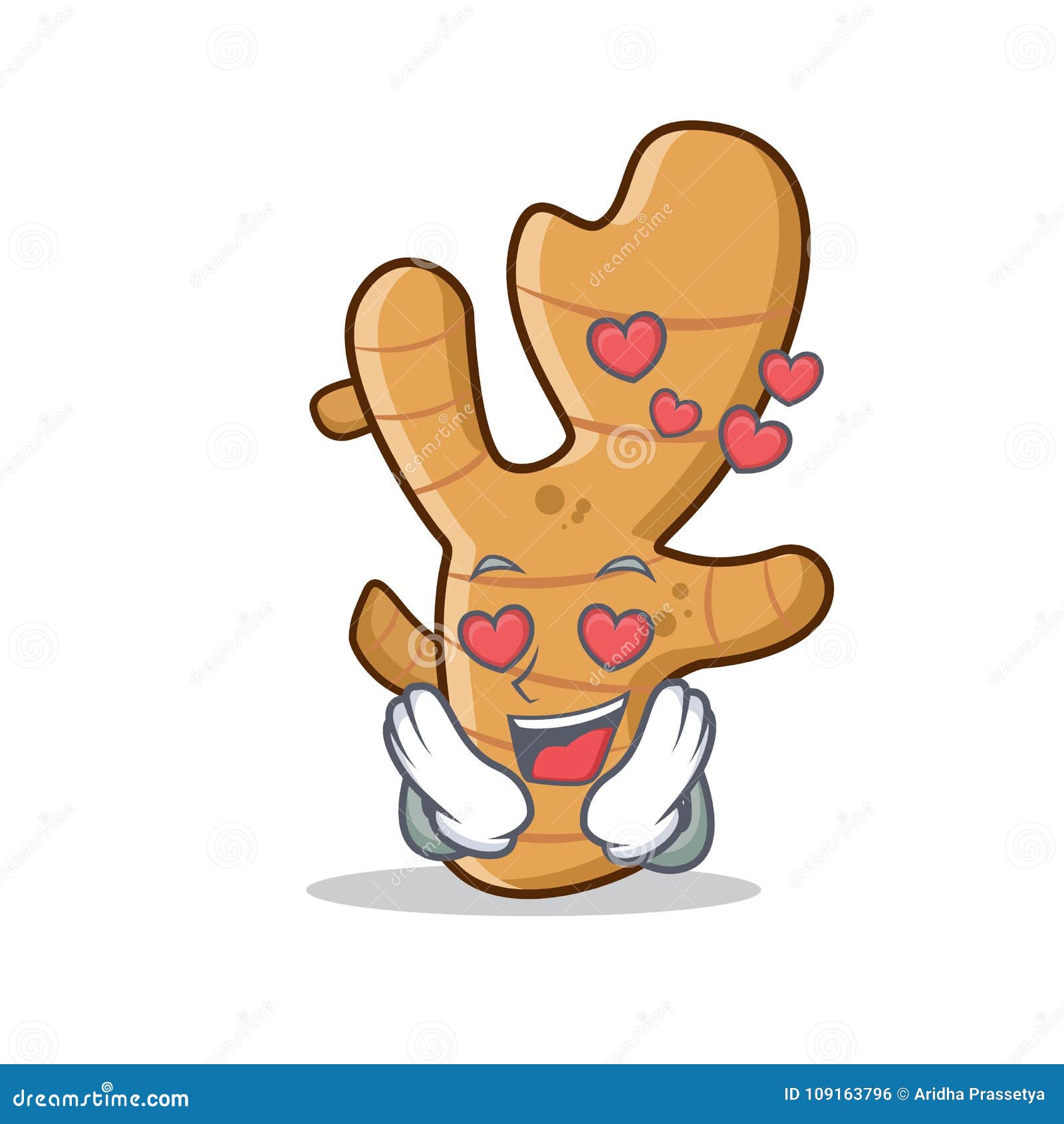 In Love Ginger Mascot Cartoon Style Stock Vector - Illustration of hand ...