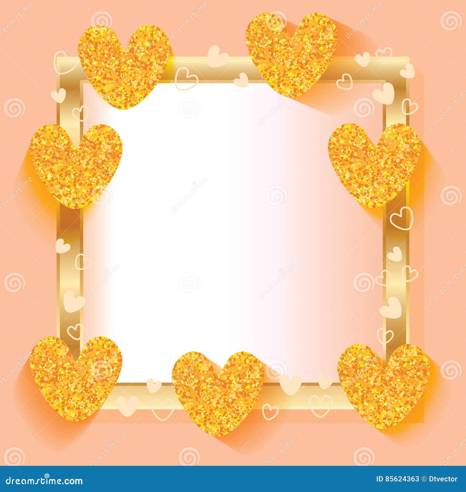 Love gold glitter frame stock vector. Illustration of artistic - 85624363