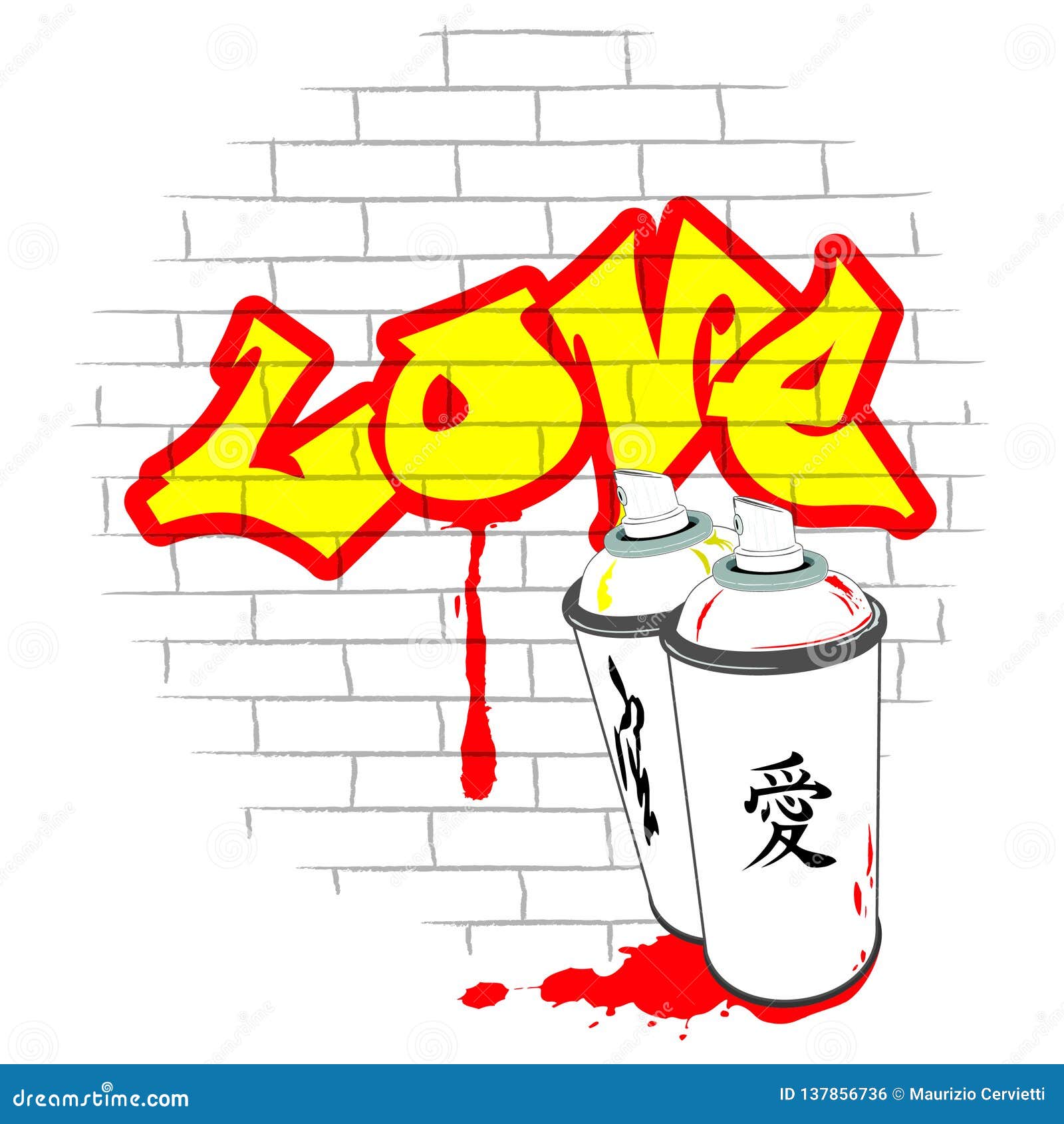 Love graffiti stock vector. Illustration of graffiti - 137856736