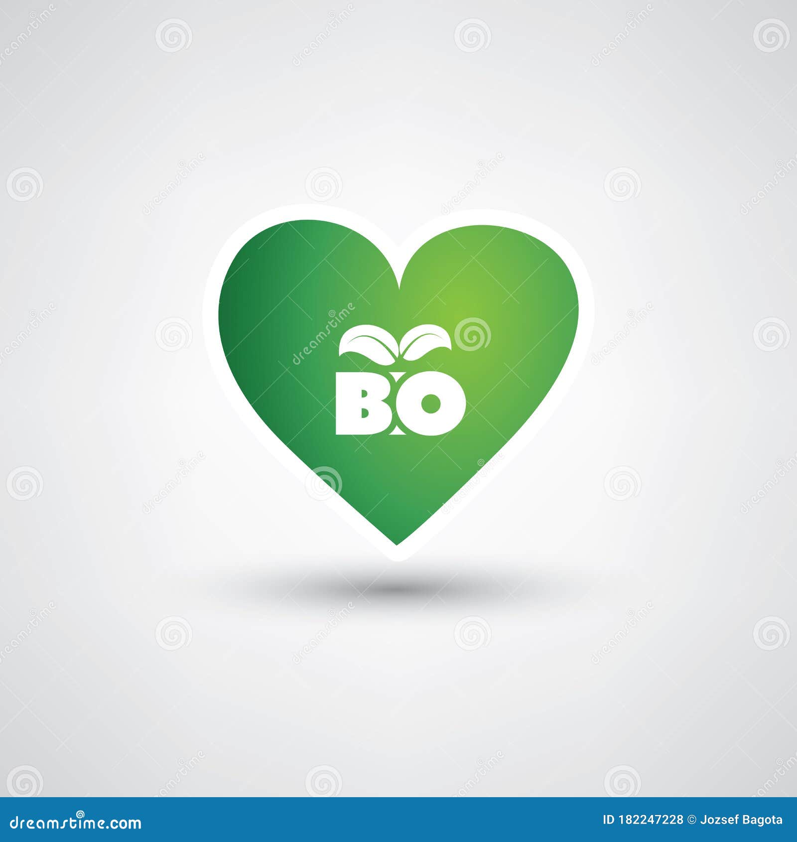 Love Green - Design Concept with Heart Shaped Bio Label Stock Vector ...