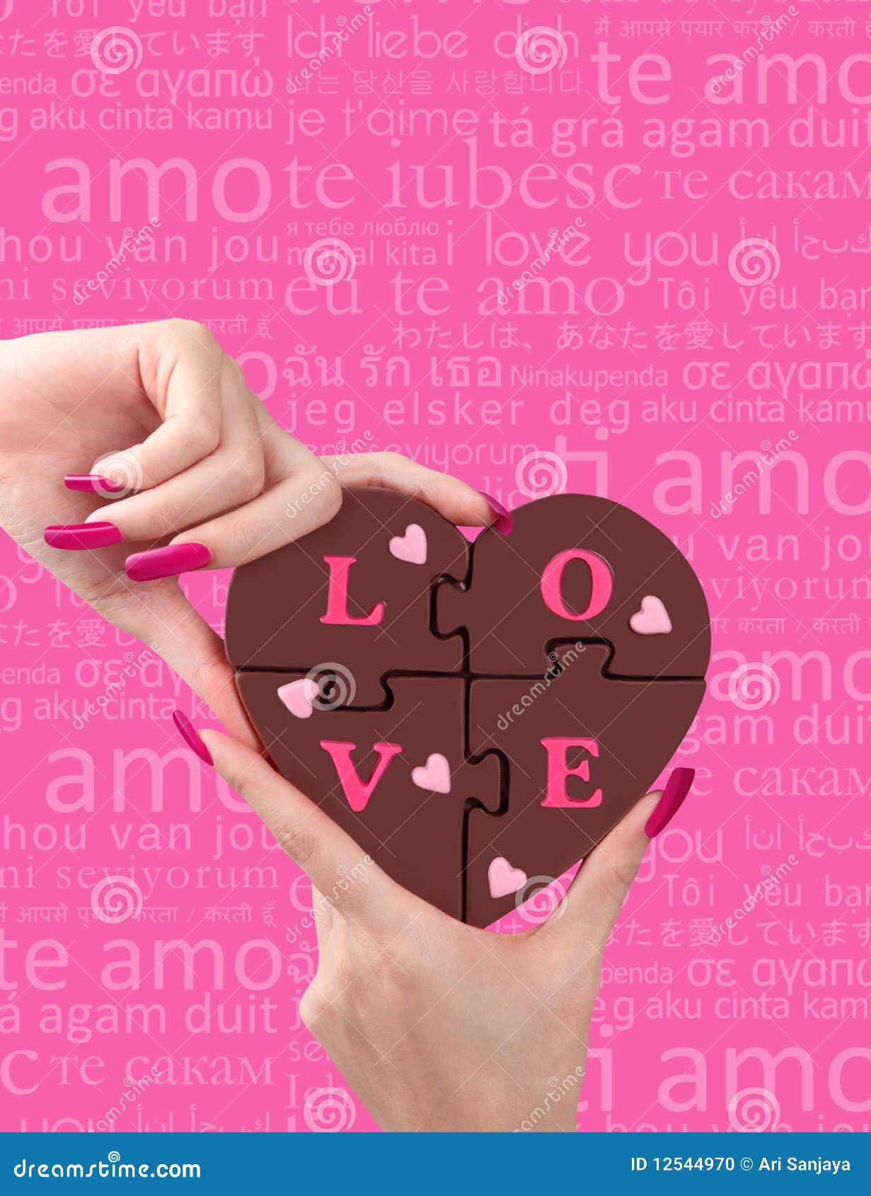 Love in hand stock photo. Image of girl, valentine, pink - 12544970