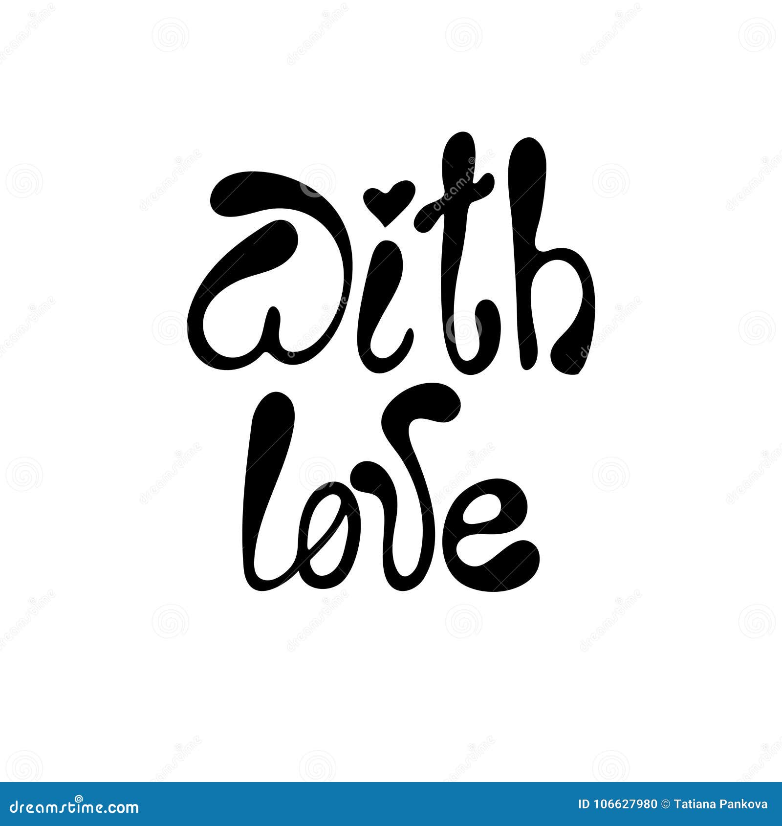 With Love - Hand-drawn Typography Design Element Stock Vector ...