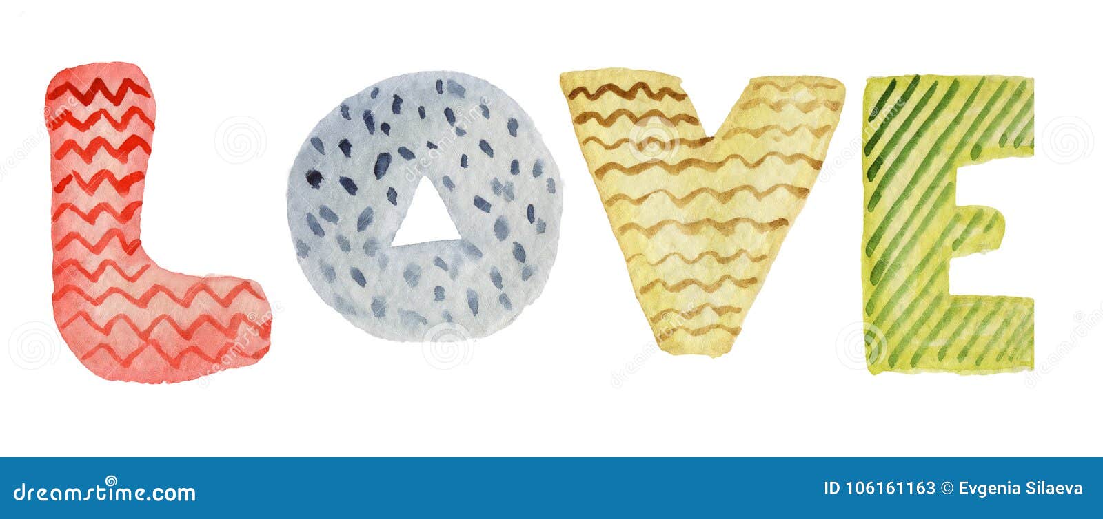 Love hand drawn word stock illustration. Illustration of letter - 106161163