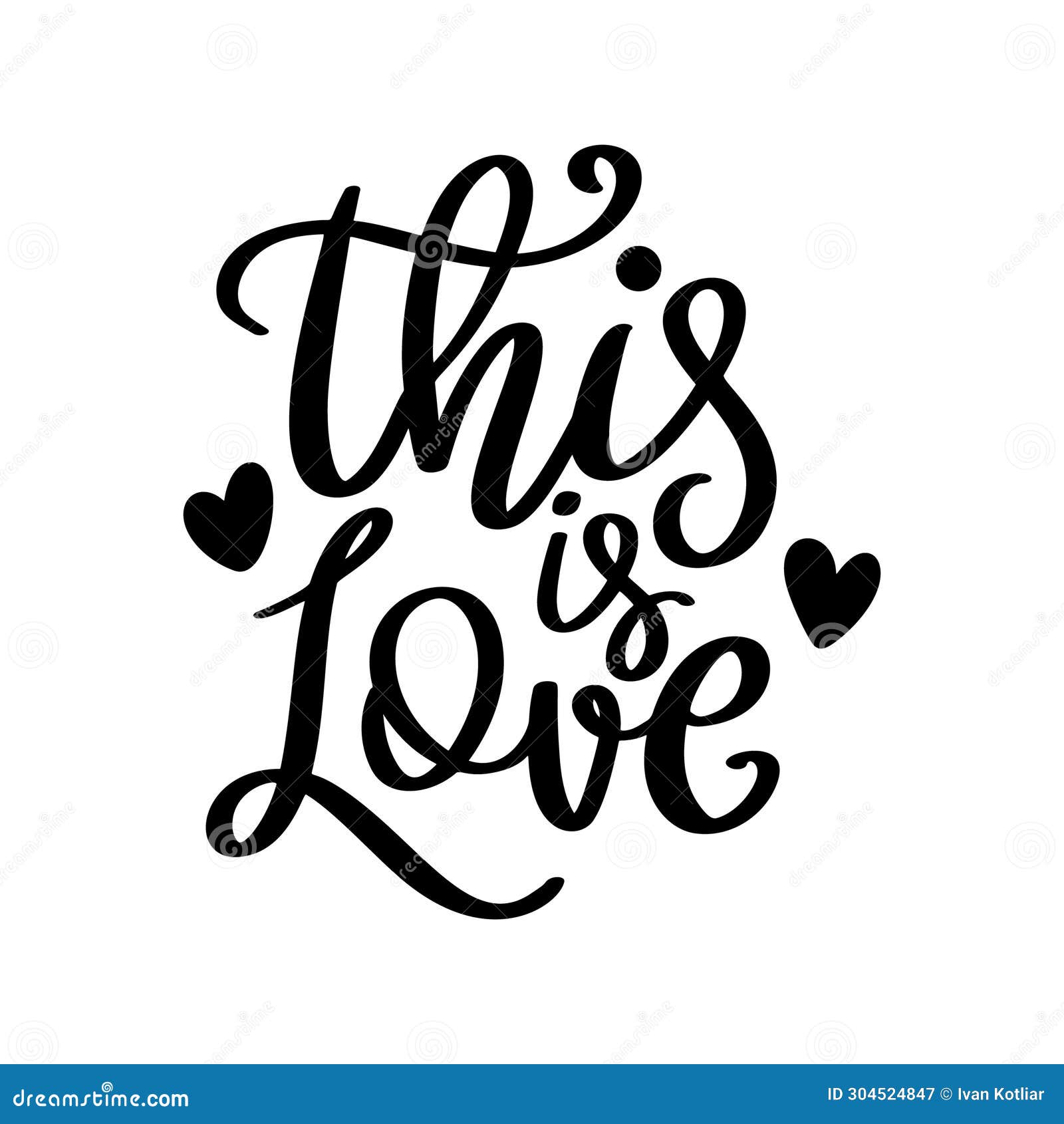 This is Love, Hand Lettering Phrase, Poster Design, Calligraphy Stock ...