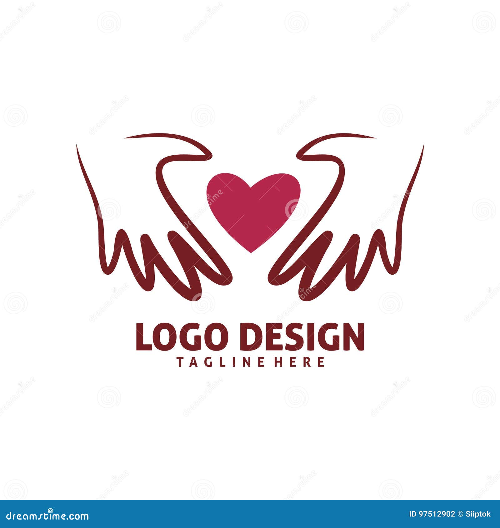 Love hand logo design stock vector. Illustration of vintage - 97512902