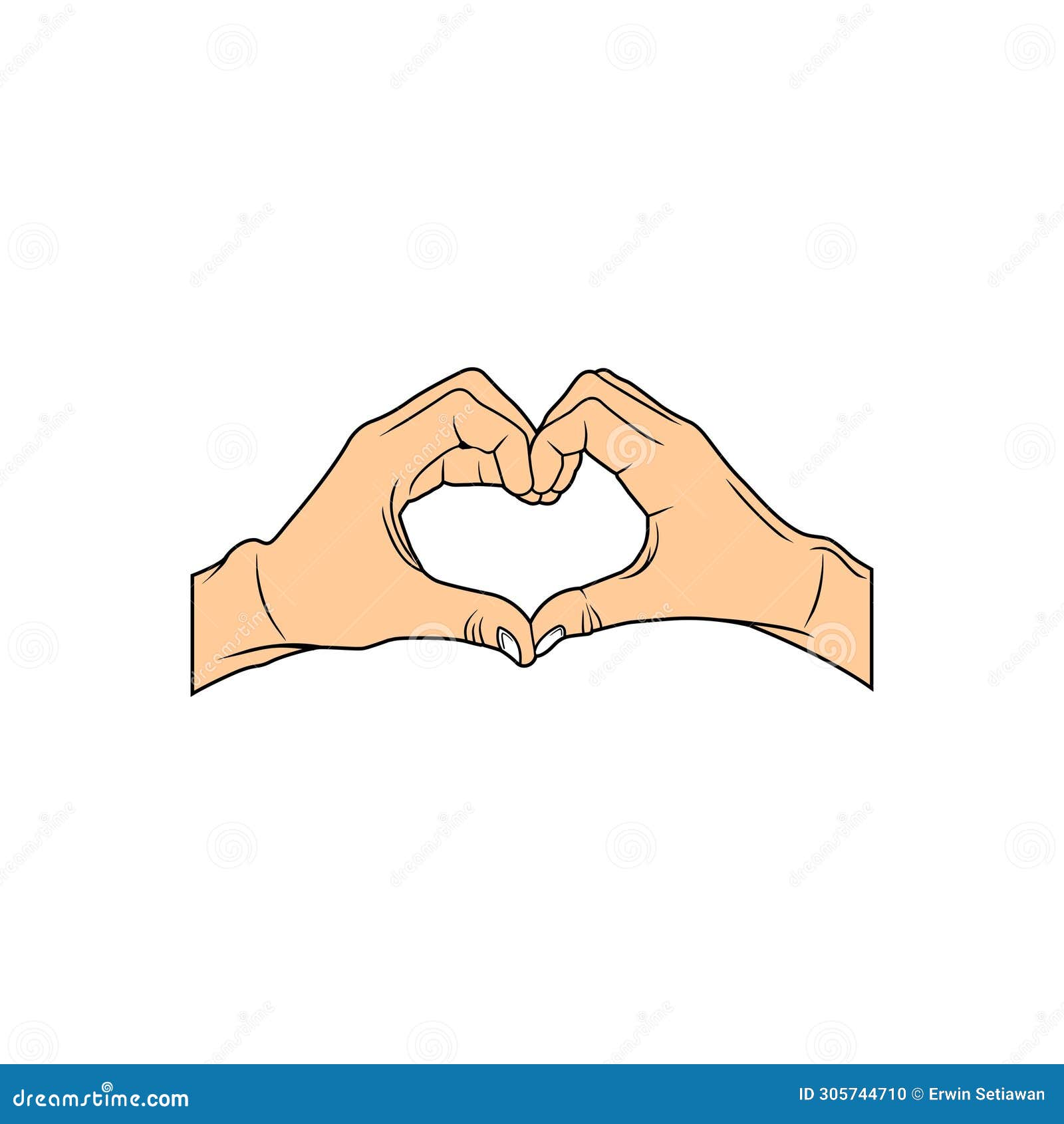 Love Hand Sign Hand Couple Heart Vector Illustration Romance Gesture