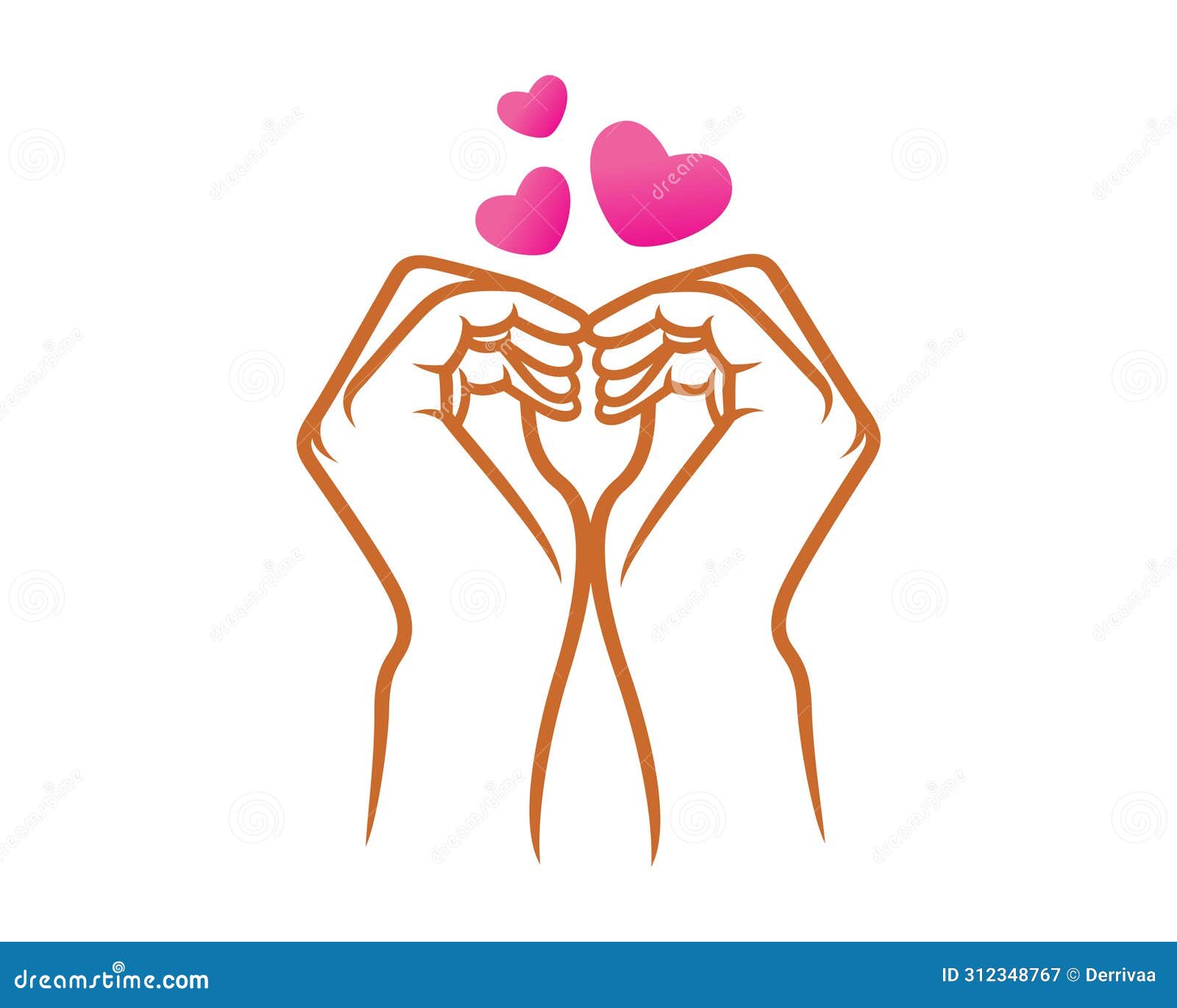 Love Hand Sign with Softly Pressed Gesture Illustration Stock Vector ...