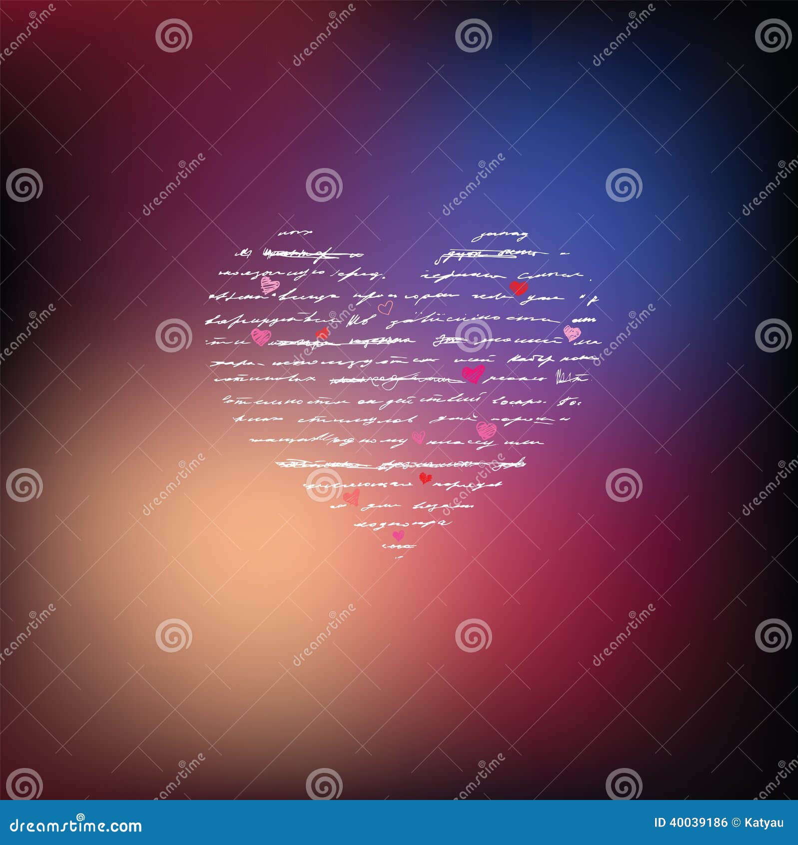 Love. Handwriting card. stock vector. Illustration of abstract - 40039186