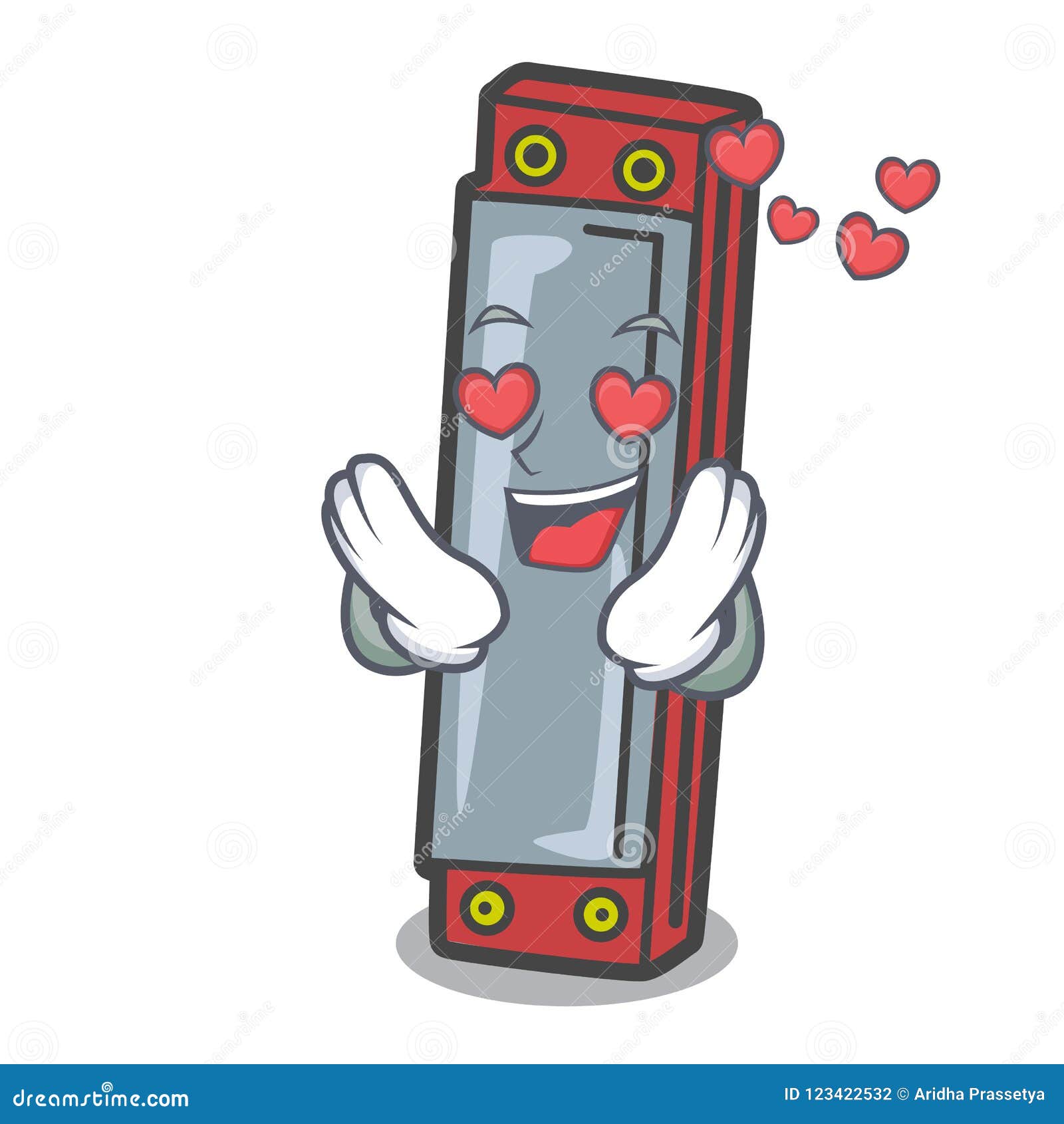 In Love Harmonica Mascot Cartoon Style Stock Vector - Illustration of ...