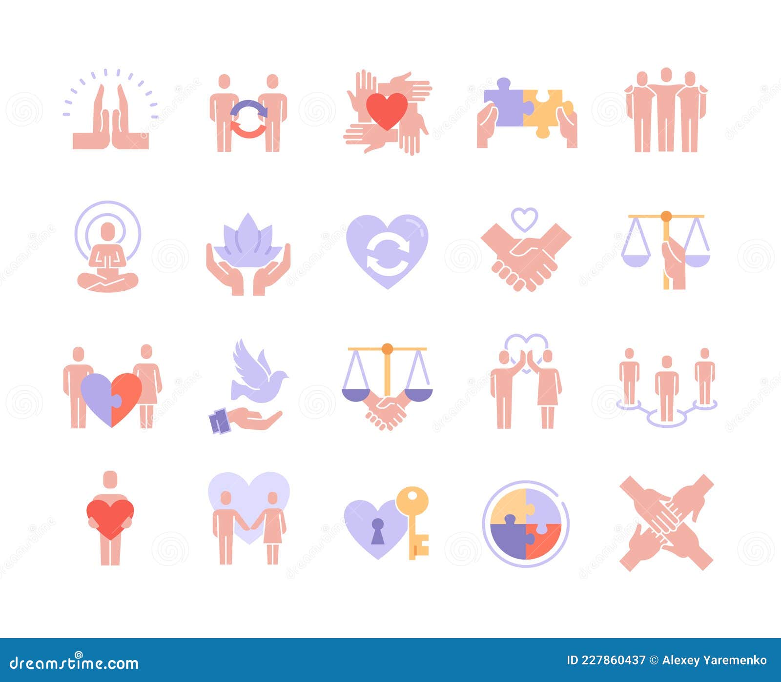 Love and Harmonious Relationship Simple Vector Icons Set Stock Vector ...