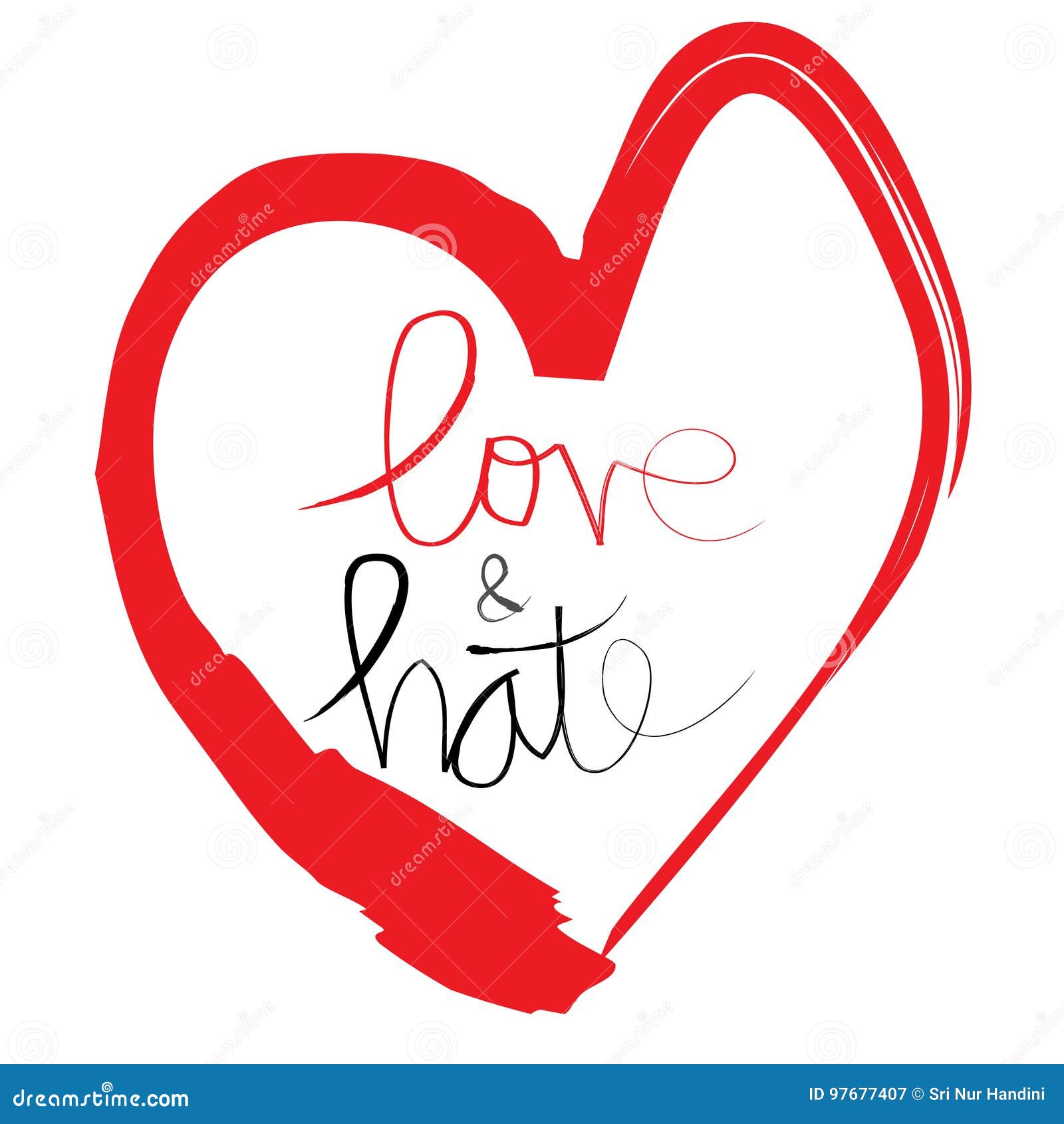 Love & Hate stock vector. Illustration of congratulation - 97677407