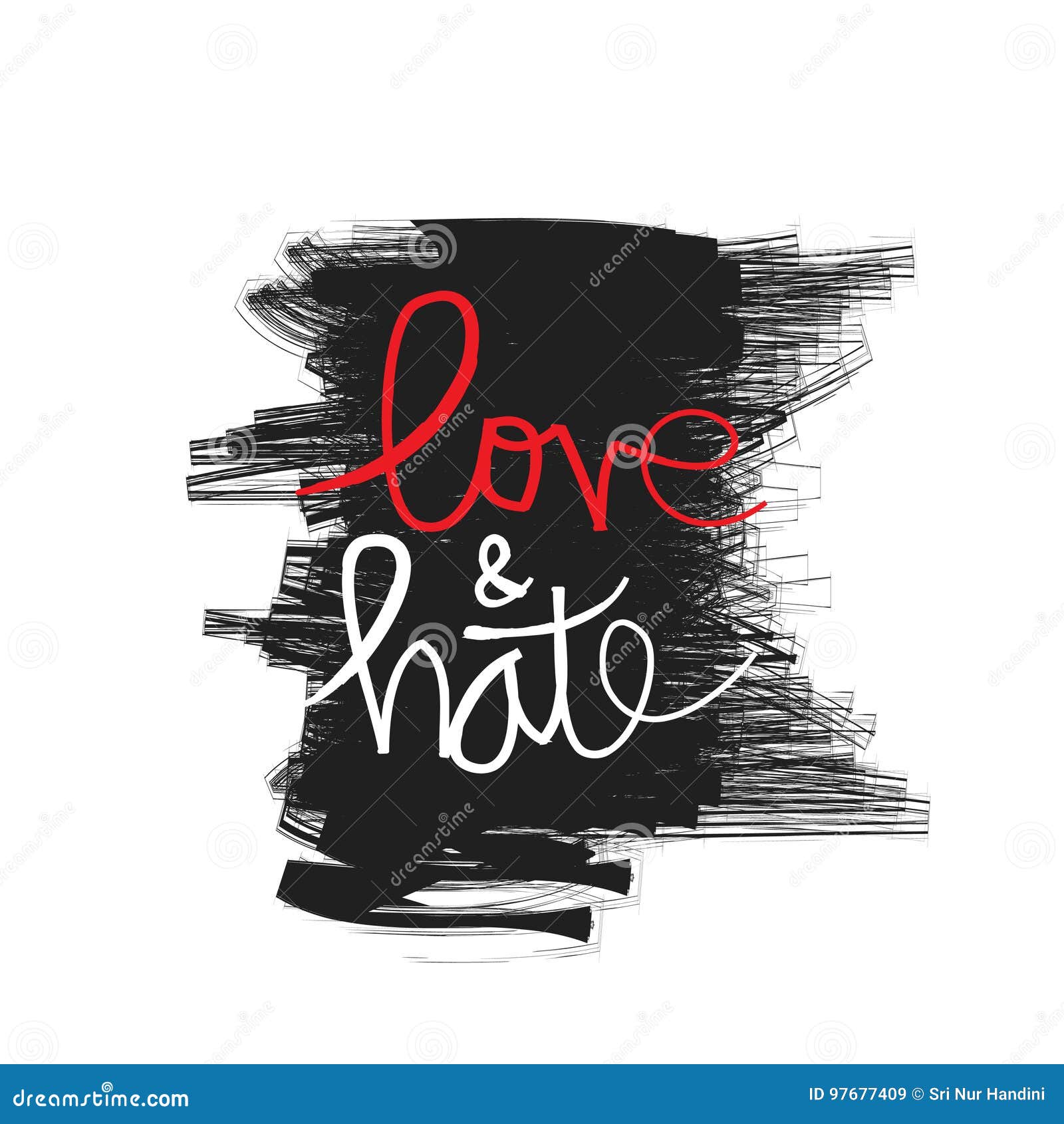 Love & Hate stock illustration. Illustration of holiday - 97677409