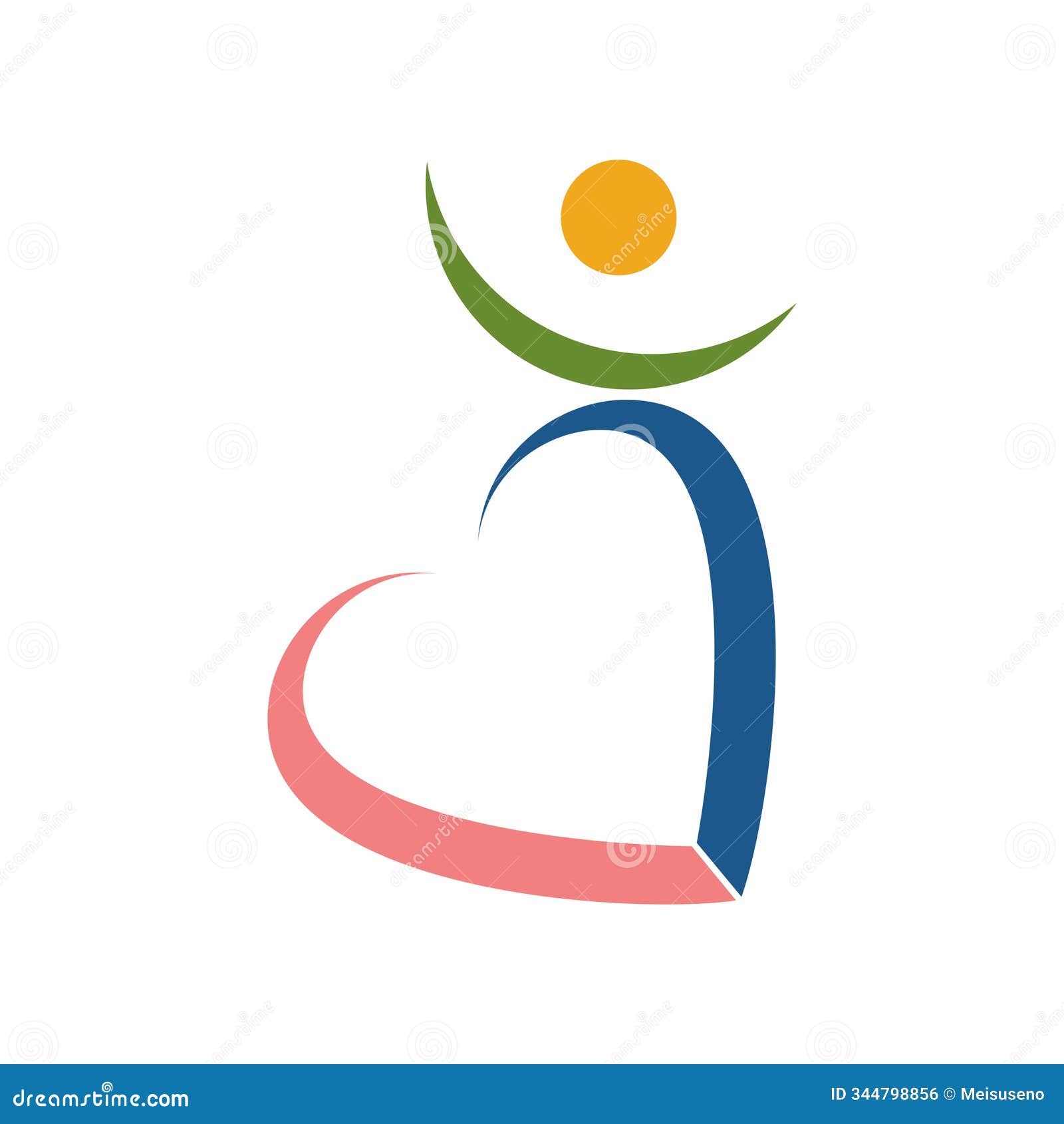 Love Healthy People Icon Logo Design Template Stock Illustration ...