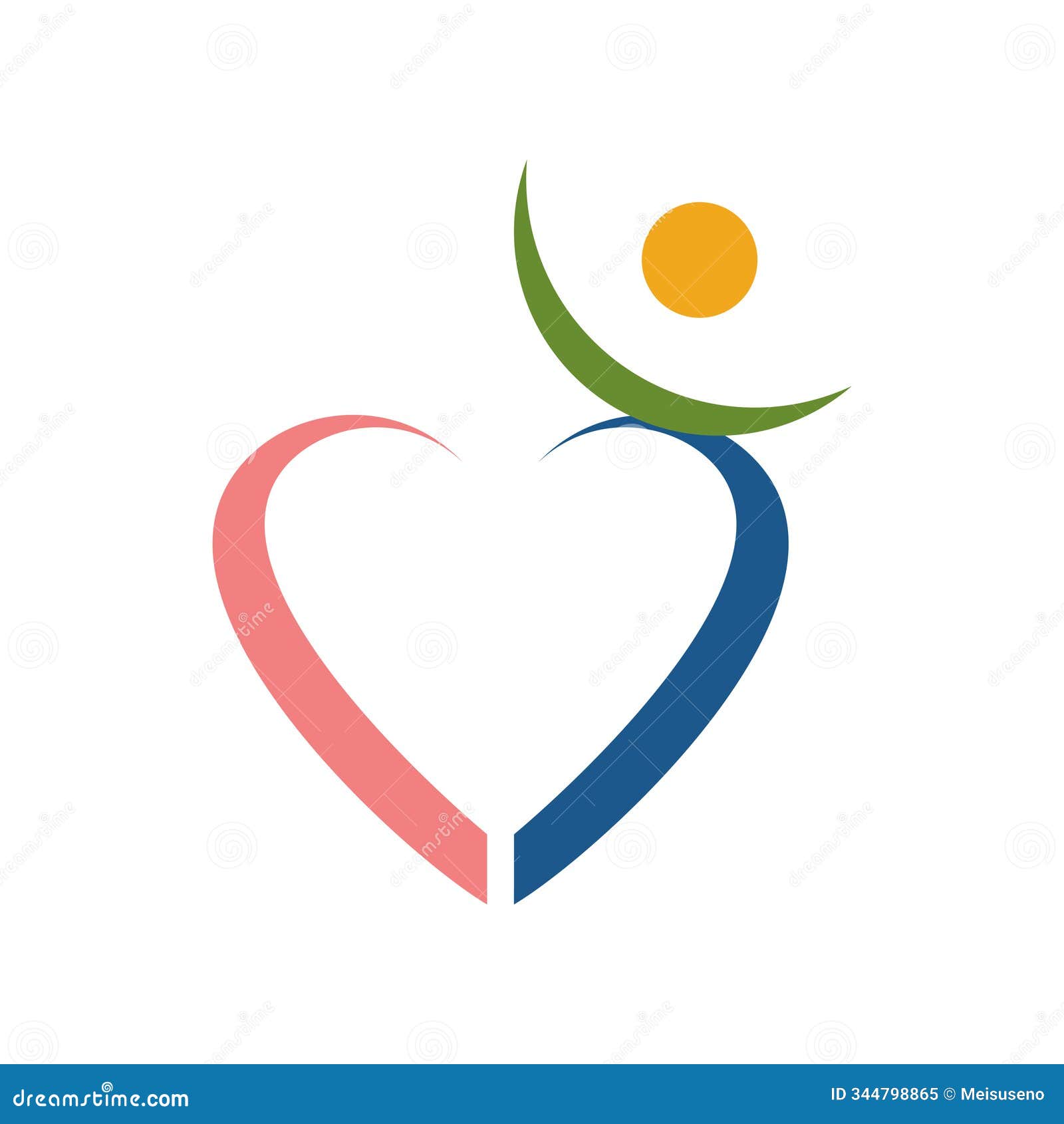 Love Healthy People Icon Logo Design Template Stock Illustration ...