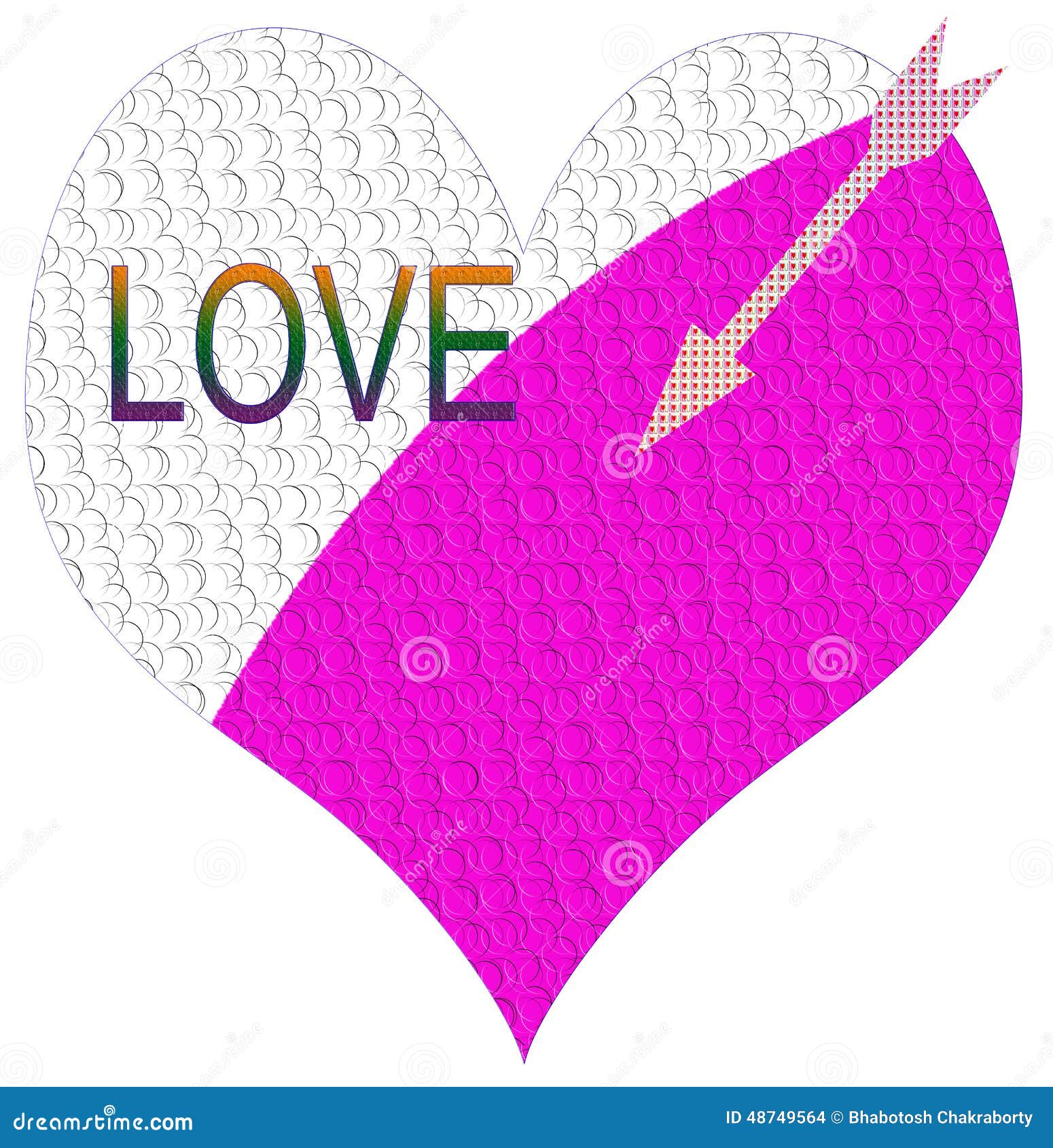 Love heart and arrow stock illustration. Illustration of happiness ...