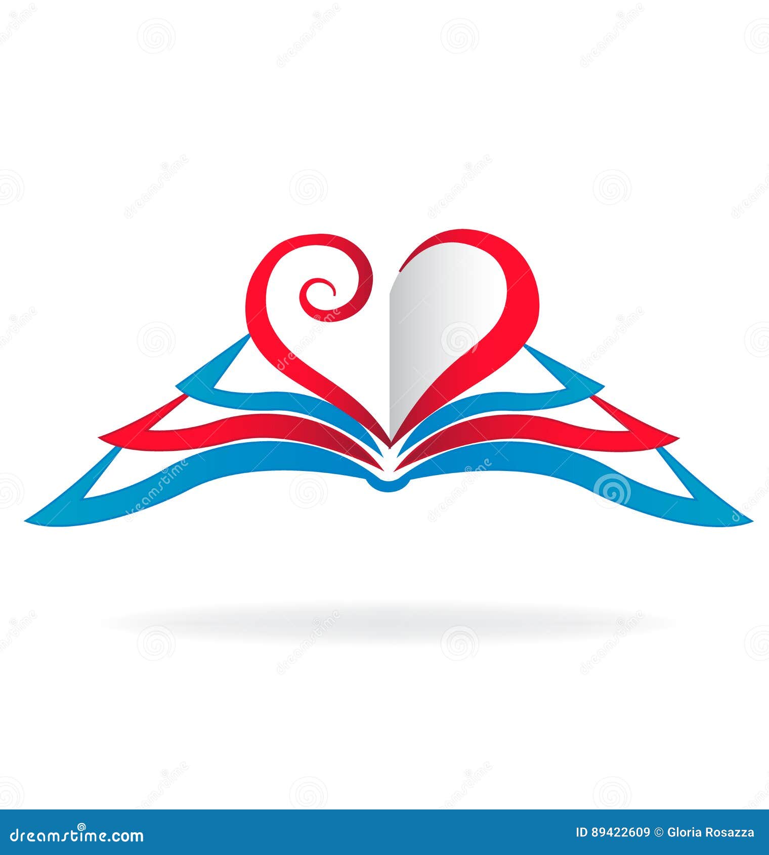 Love heart books logo stock vector. Illustration of bookstore - 89422609