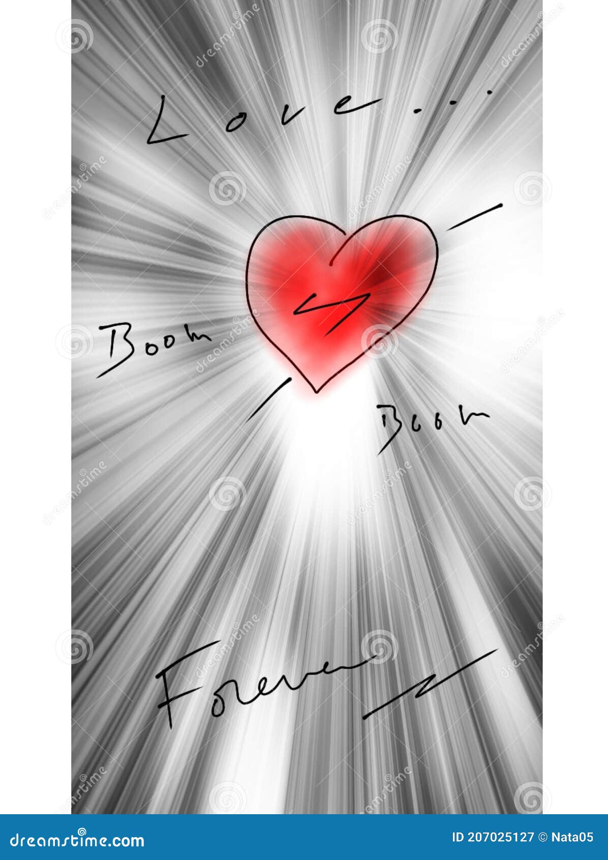 Love Heart Boom Boom Forever Stock Image - Image of heart, love: 207025127
