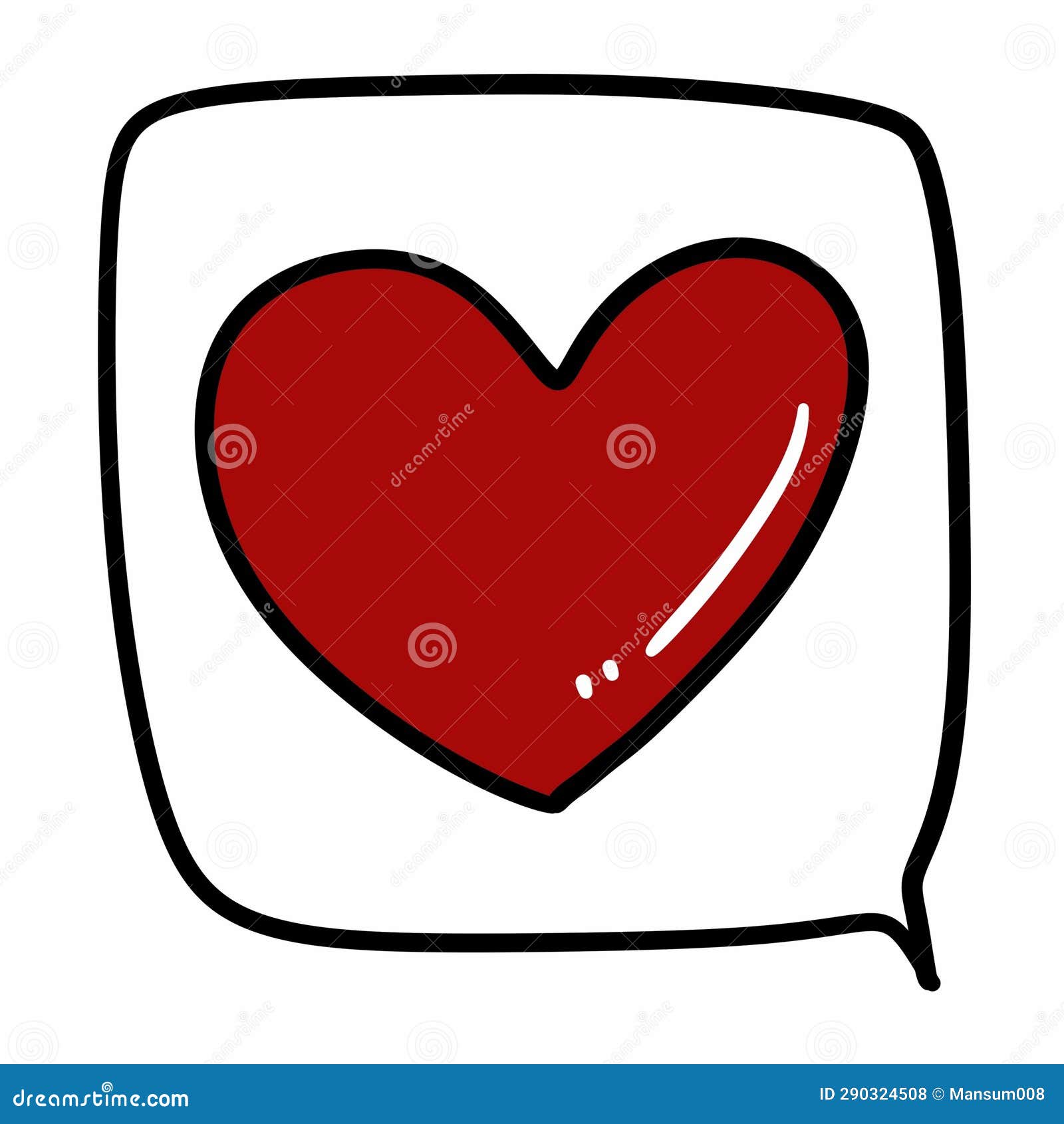 Love Heart Cartoon Design on White Background Stock Illustration ...