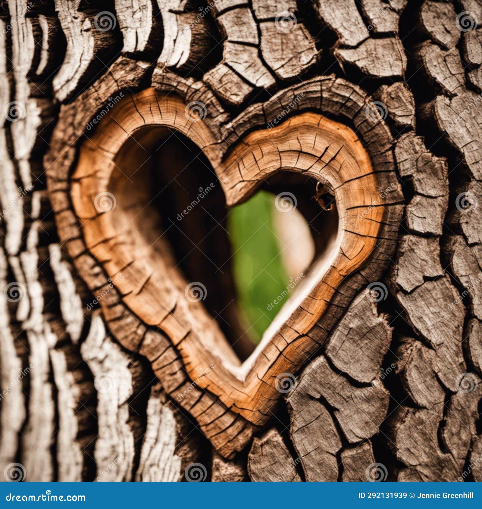 Love Heart Carved into the Trunk of a Tree Stock Illustration ...