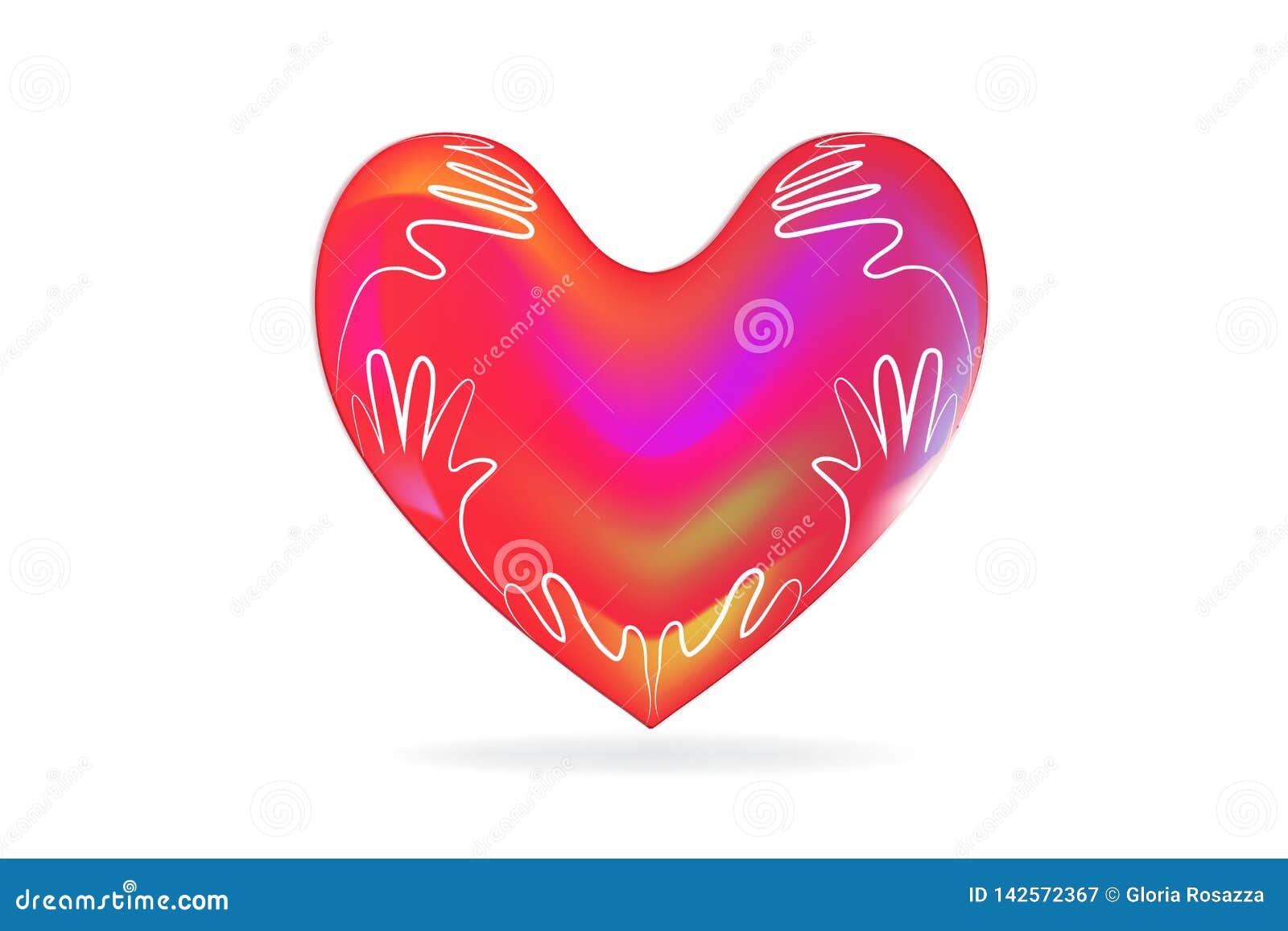 Love Heart and Children Hands Logo Vector Image Stock Vector ...