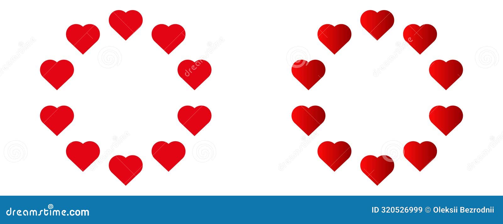 Love Heart Circle Frame. Heart Round Border Stock Vector - Illustration ...