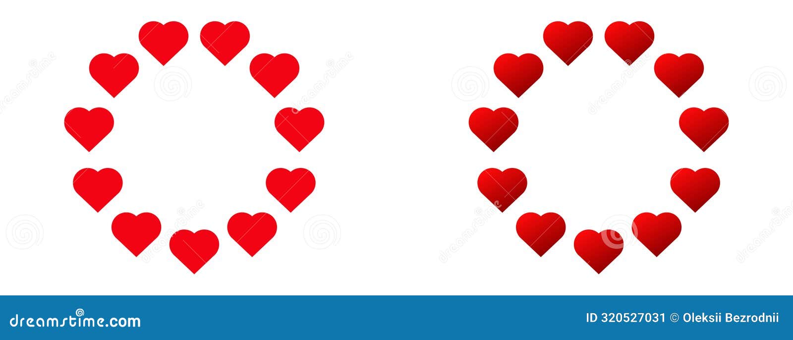 Love Heart Circle Frame. Heart Round Border Stock Vector - Illustration ...