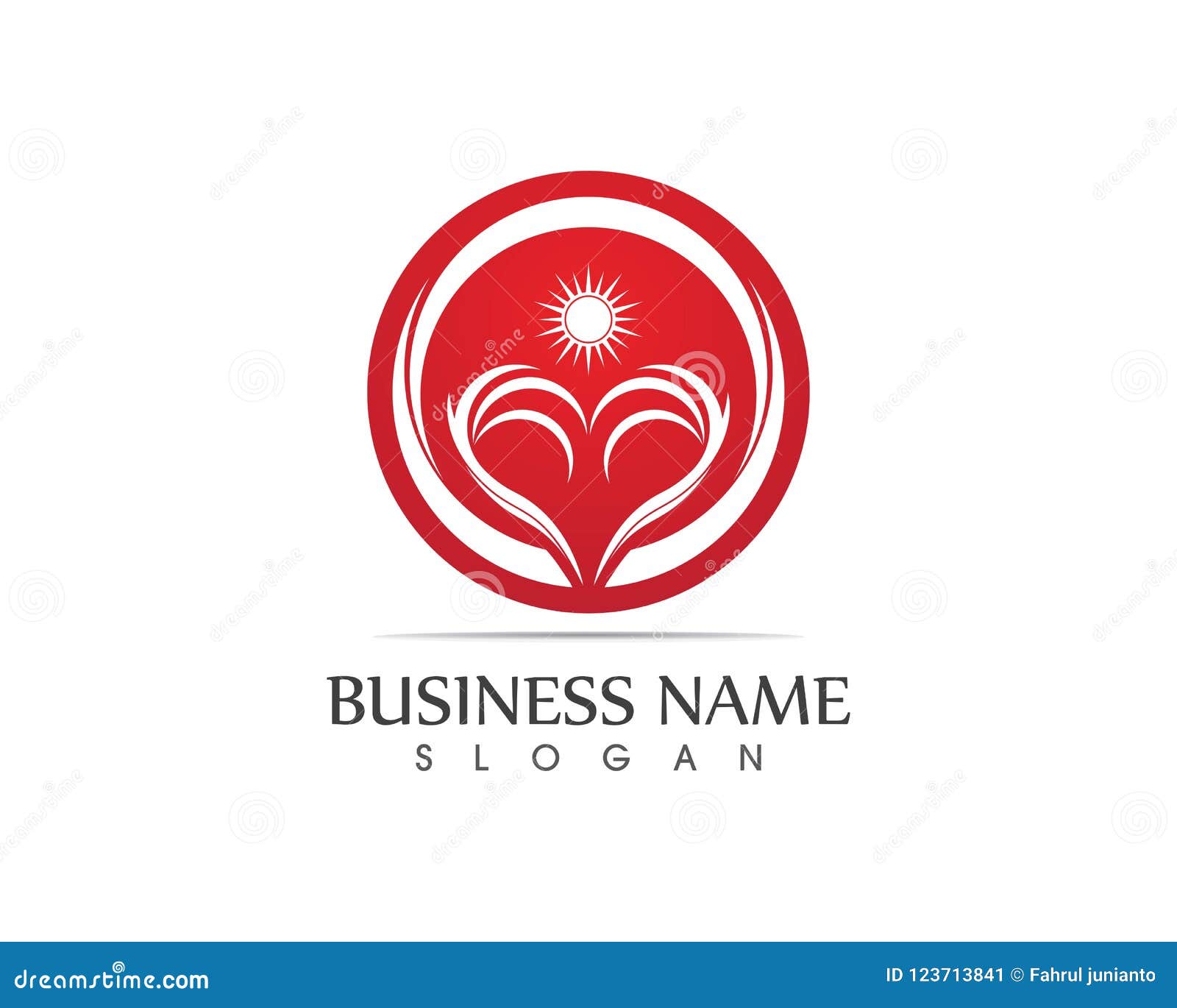 Love Heart Circle Logo Design Illustration Stock Vector - Illustration ...