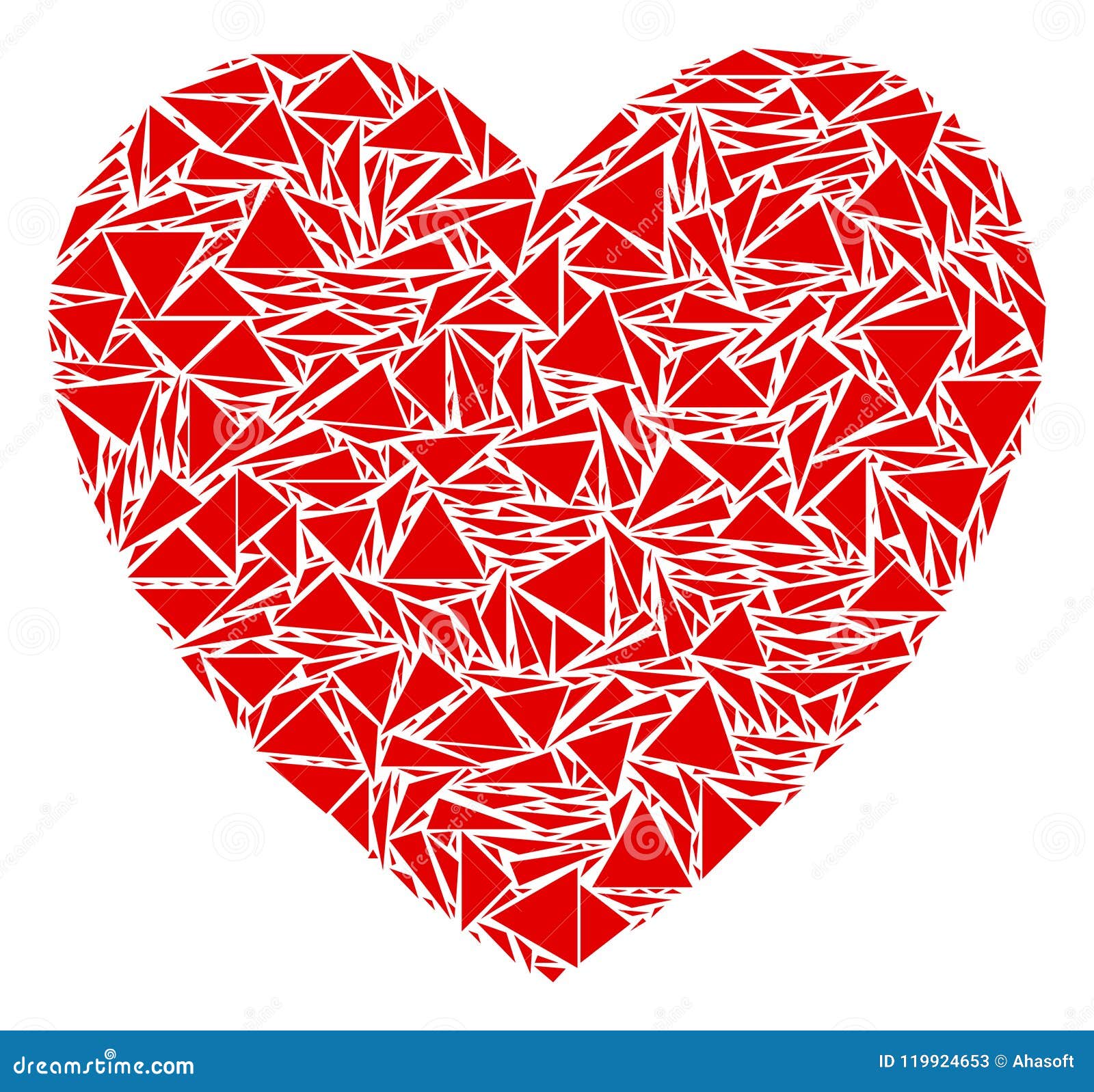 Love Heart Collage of Triangles Stock Vector - Illustration of collage ...
