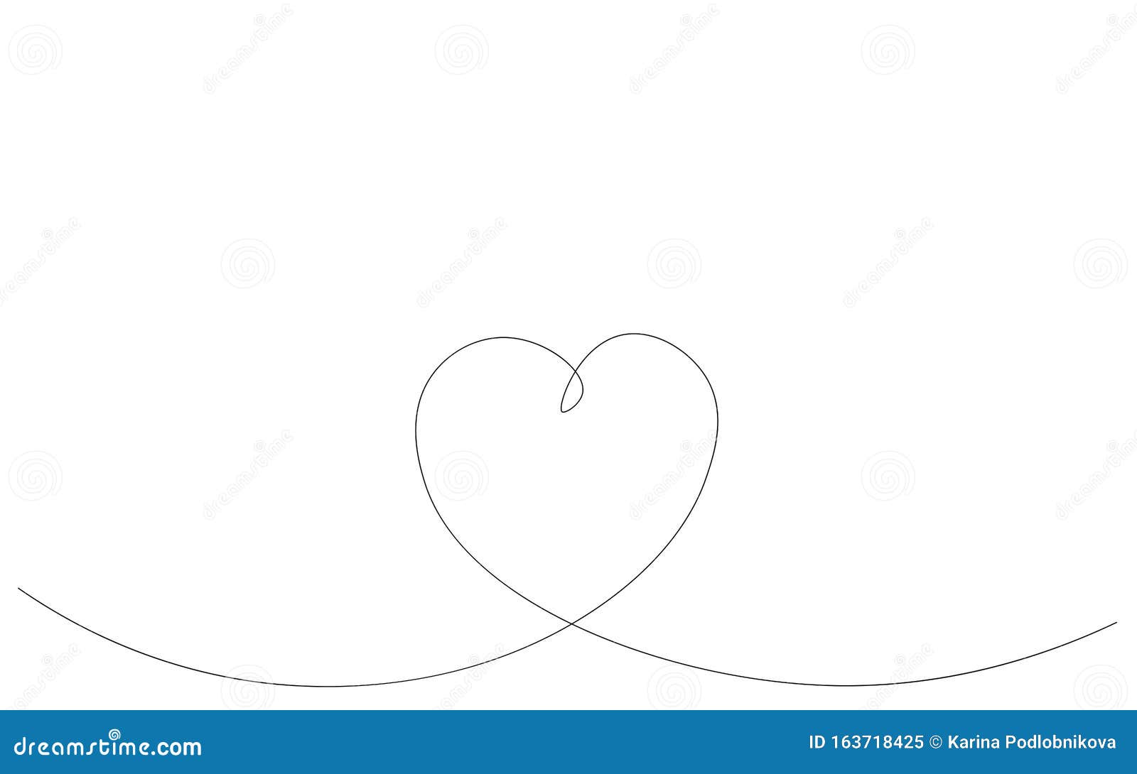 Love Heart Continuous One Line Drawing Stock Vector Illustration Of