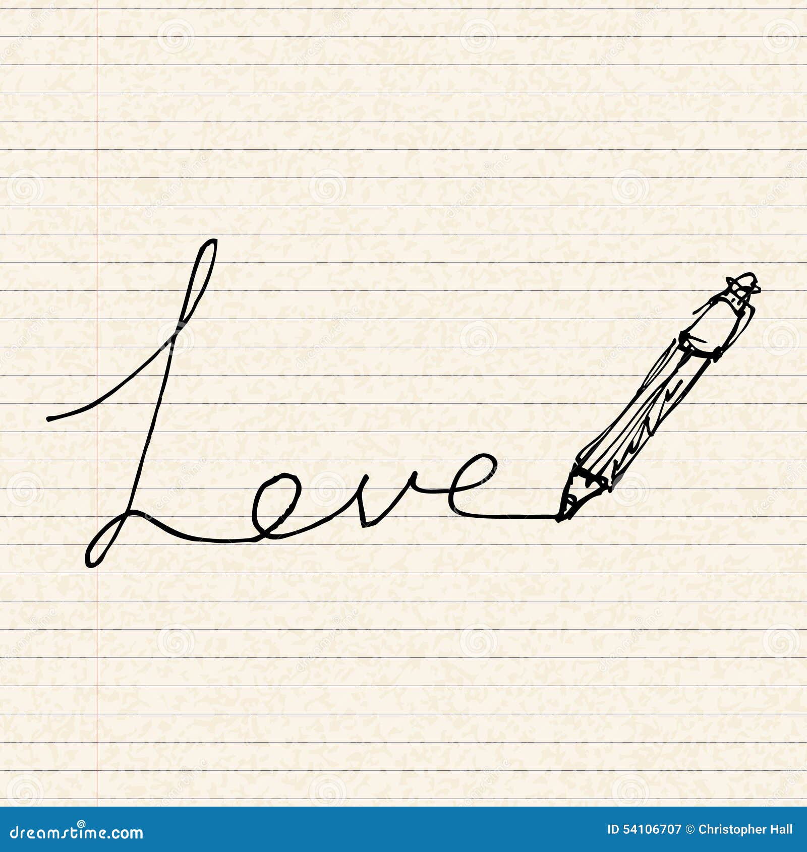 Love Heart Design on Lined Paper Stock Vector - Illustration of love ...