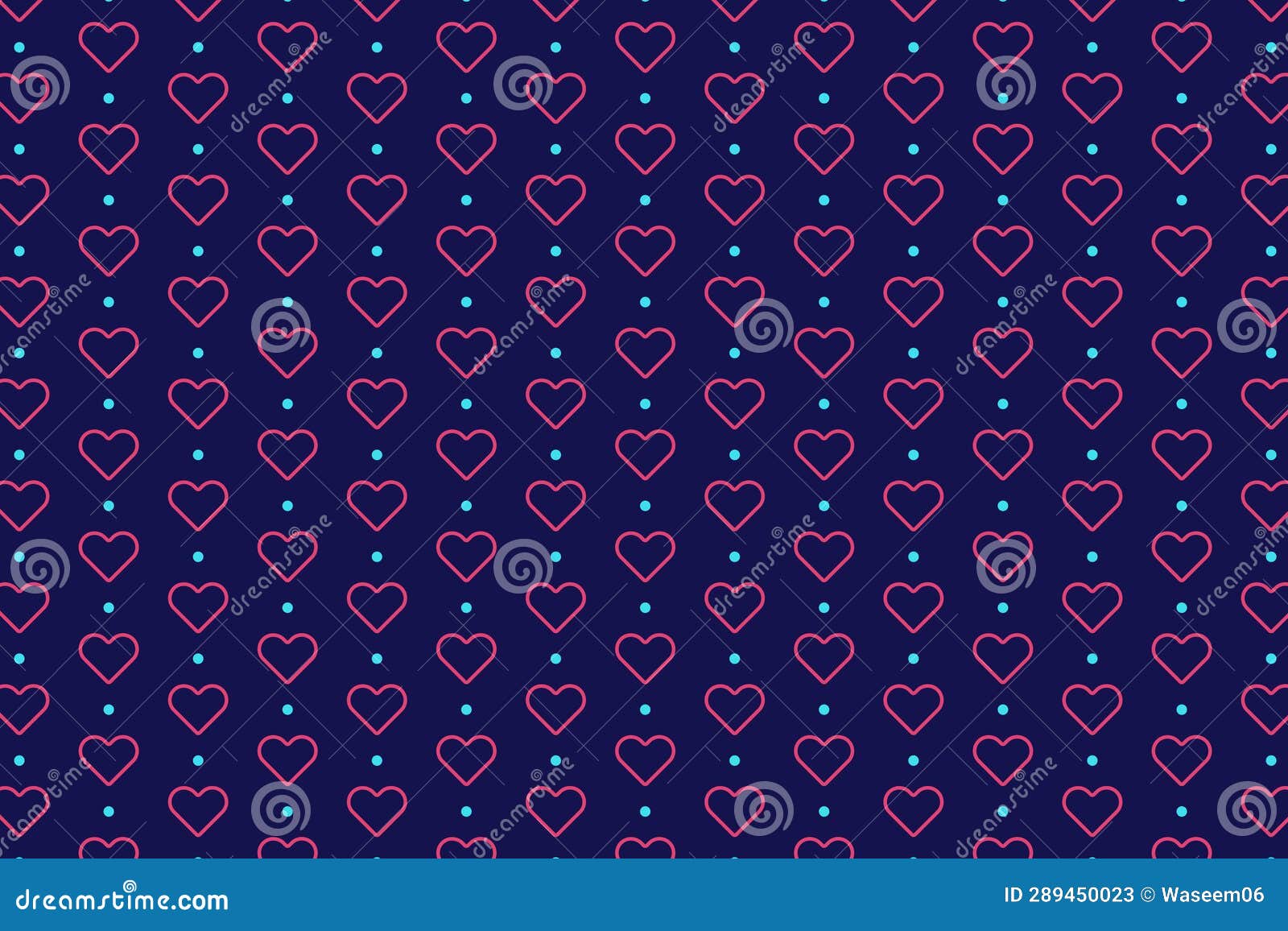 Love Heart and Dot Seamless Pattern Stock Vector - Illustration of ...