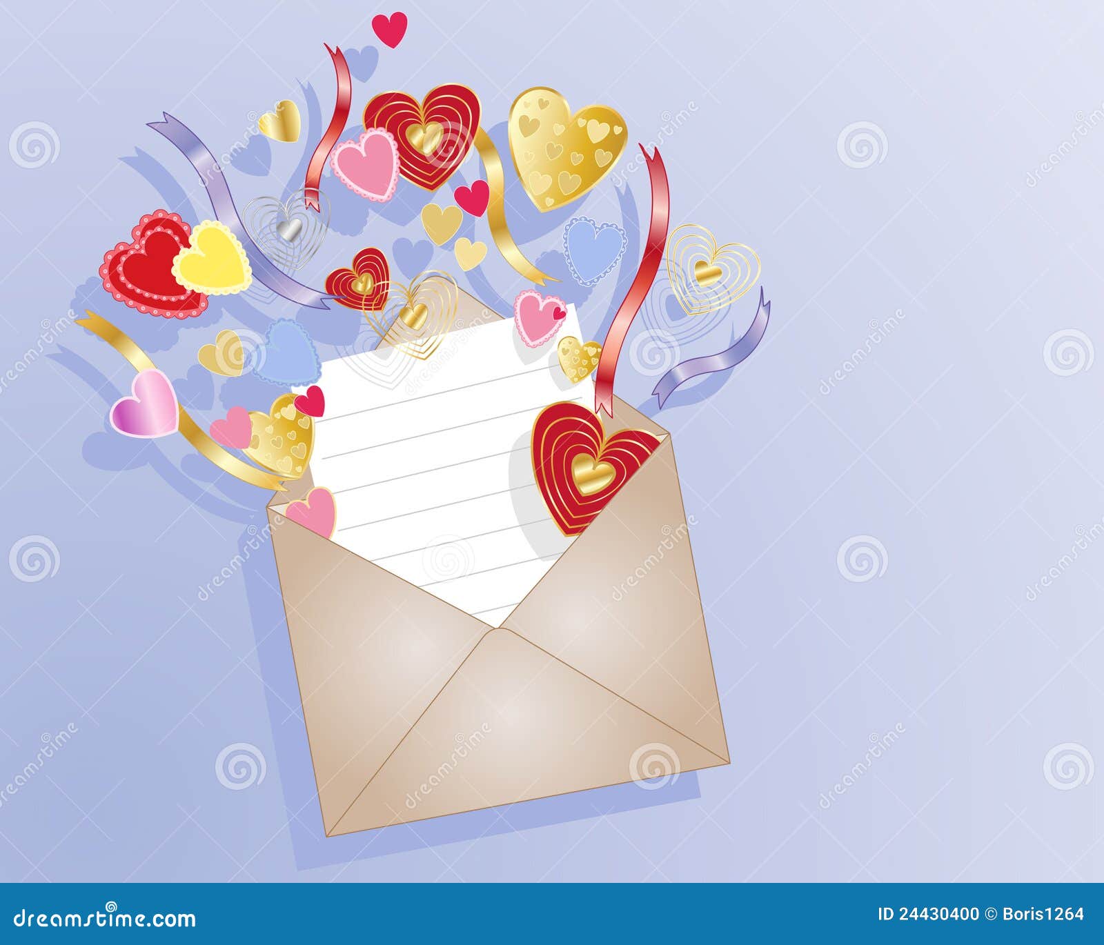 Love heart envelope stock vector. Illustration of paper - 24430400