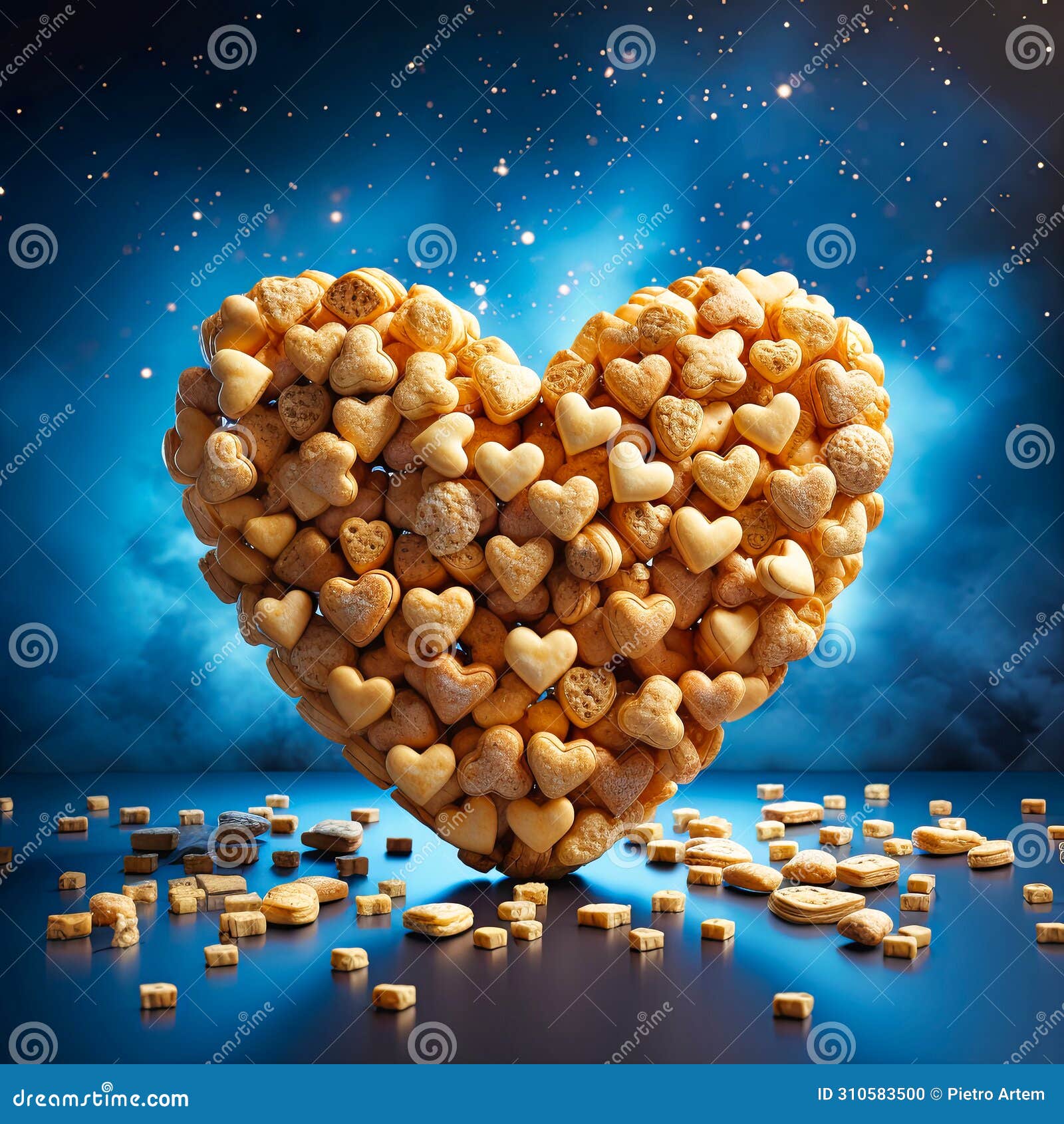 Love Heart Made from Biscuits and Crackers Stock Photo - Image of ...