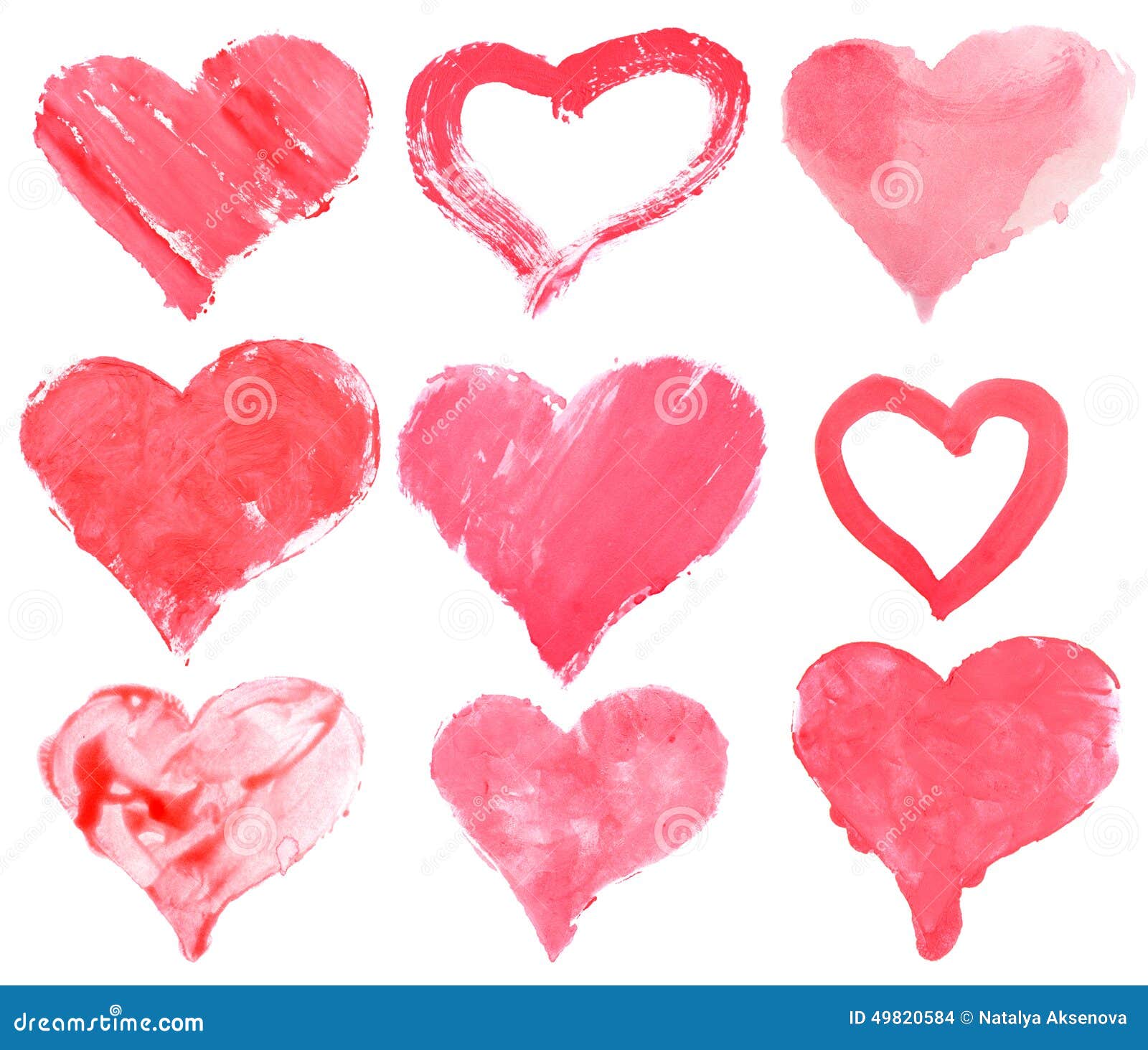Love Heart Paint Watercolour Stock Illustration - Illustration of ...