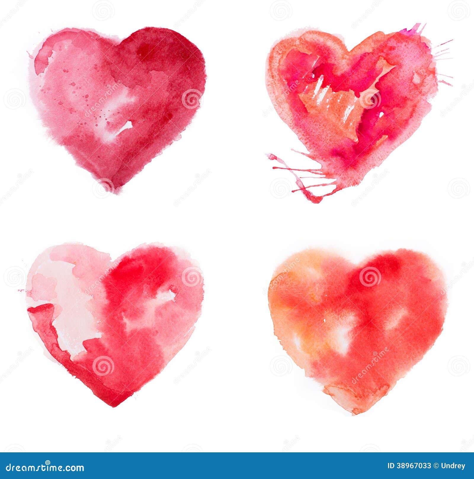 Love Heart Paint Watercolour Stock Illustration - Illustration of ...