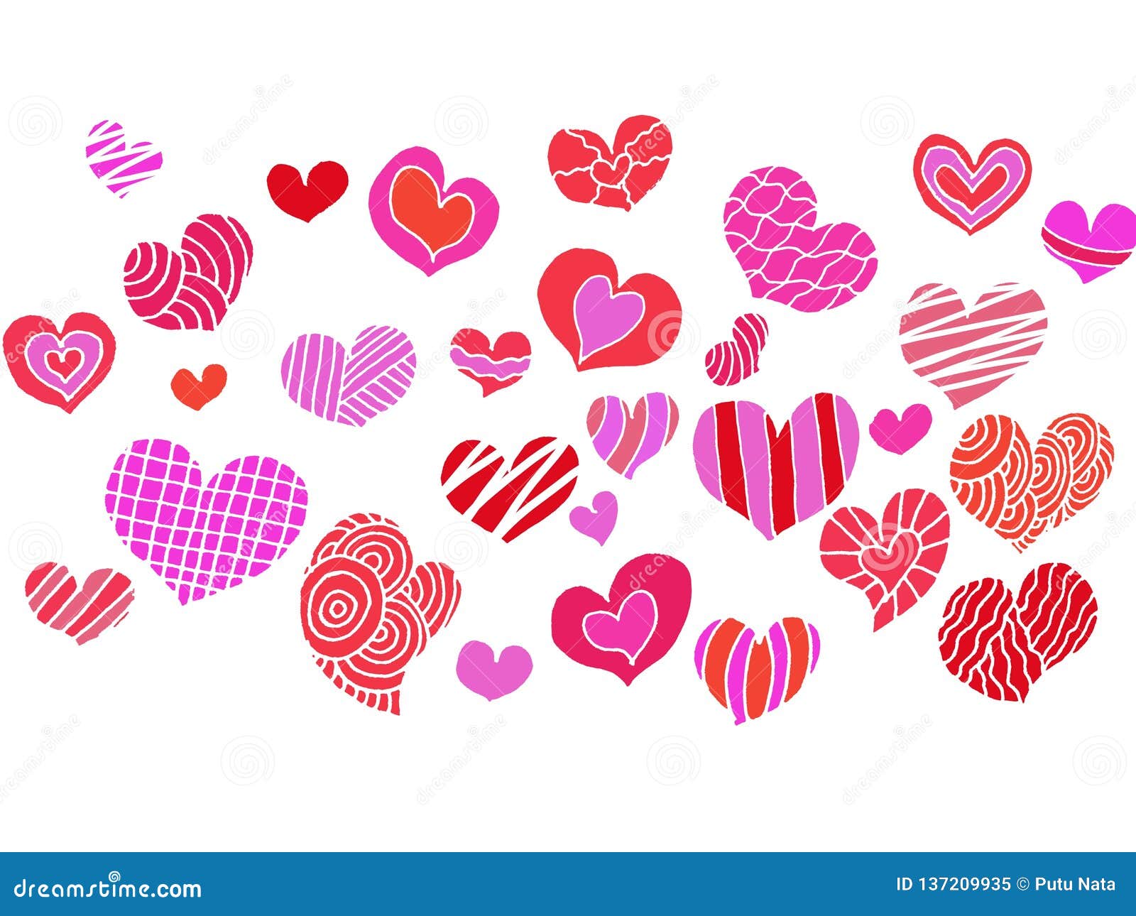 LOVE HEART PATTERN stock illustration. Illustration of colorful - 137209935