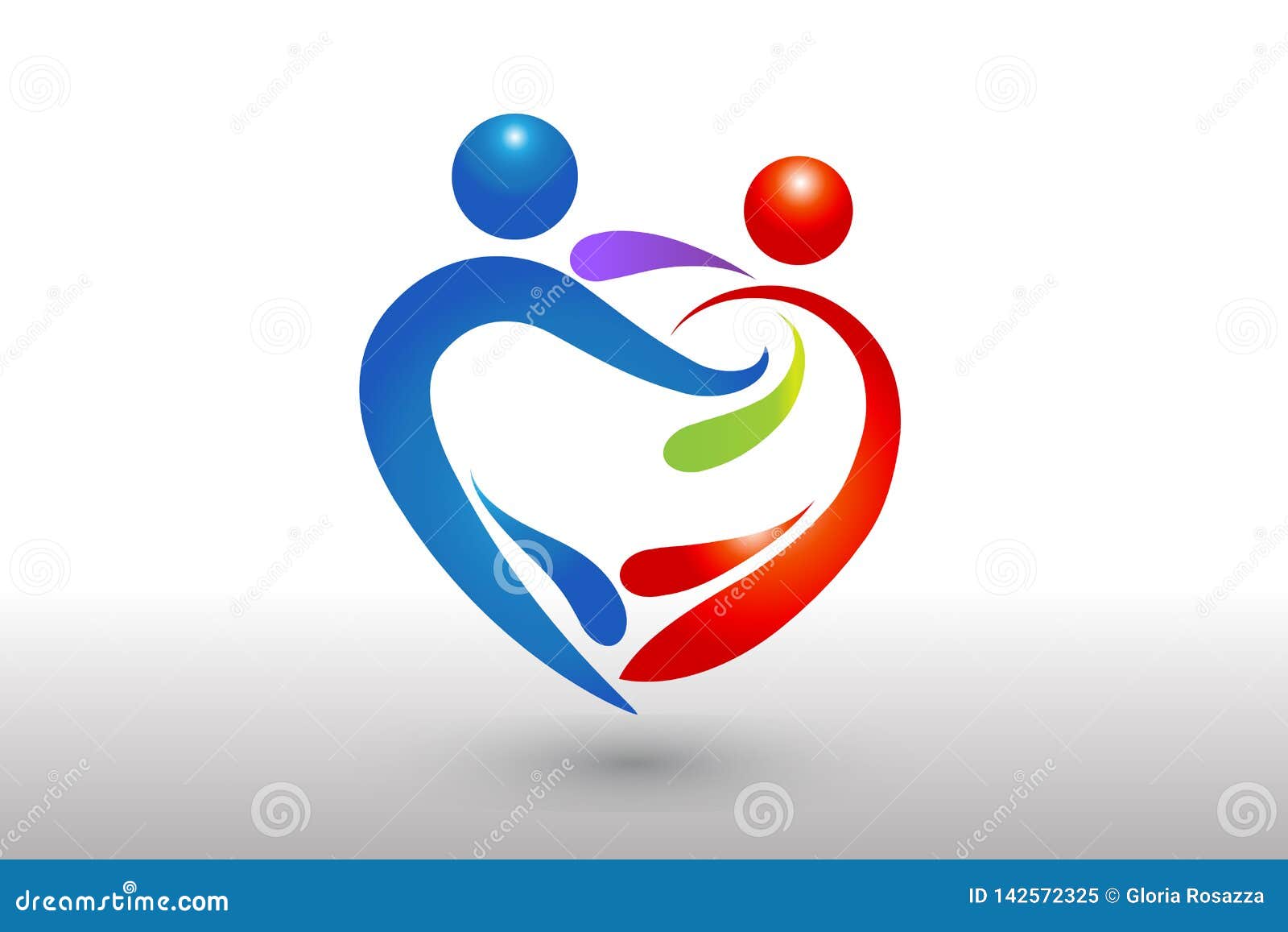 Love Heart People Dancing Icon Logo Vector Stock Vector - Illustration ...
