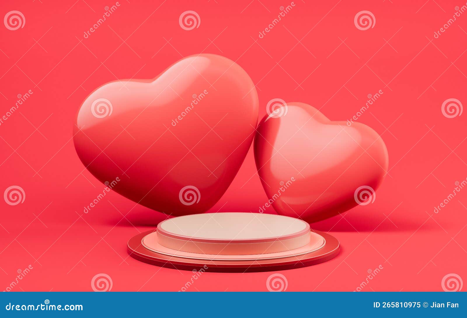 Love Heart and Presentation Stage, 3d Rendering Stock Illustration ...
