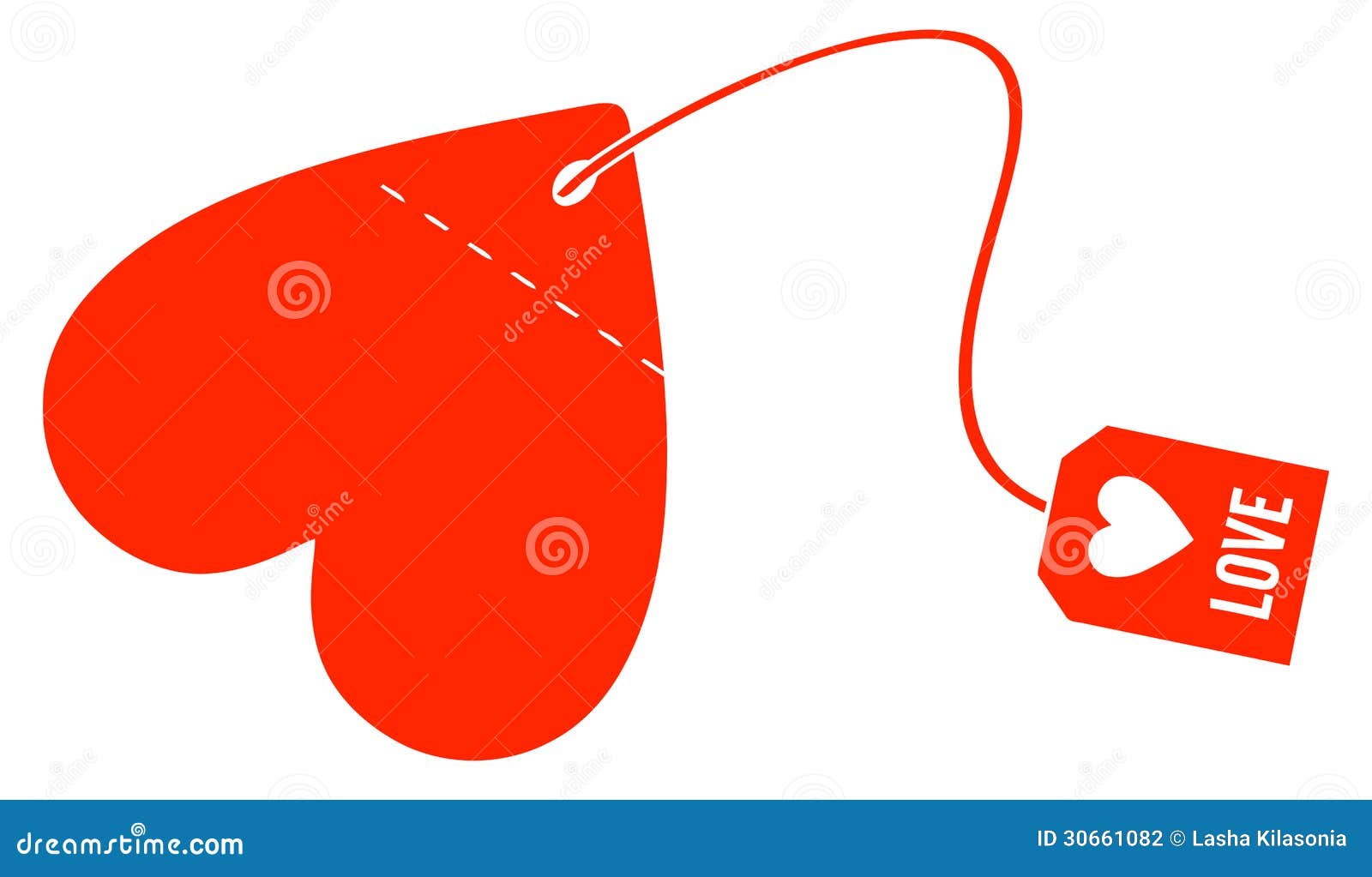 Love Heart with Price Tag stock illustration. Illustration of message ...