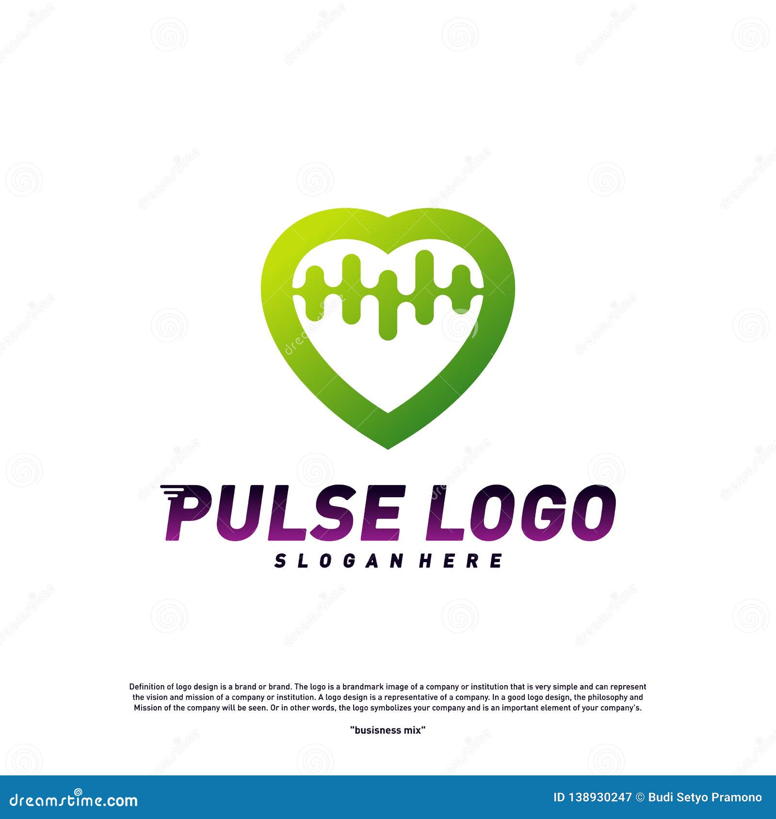 Love Heart Pulse Logo Design Concept Vector. People Beat Logo Template ...