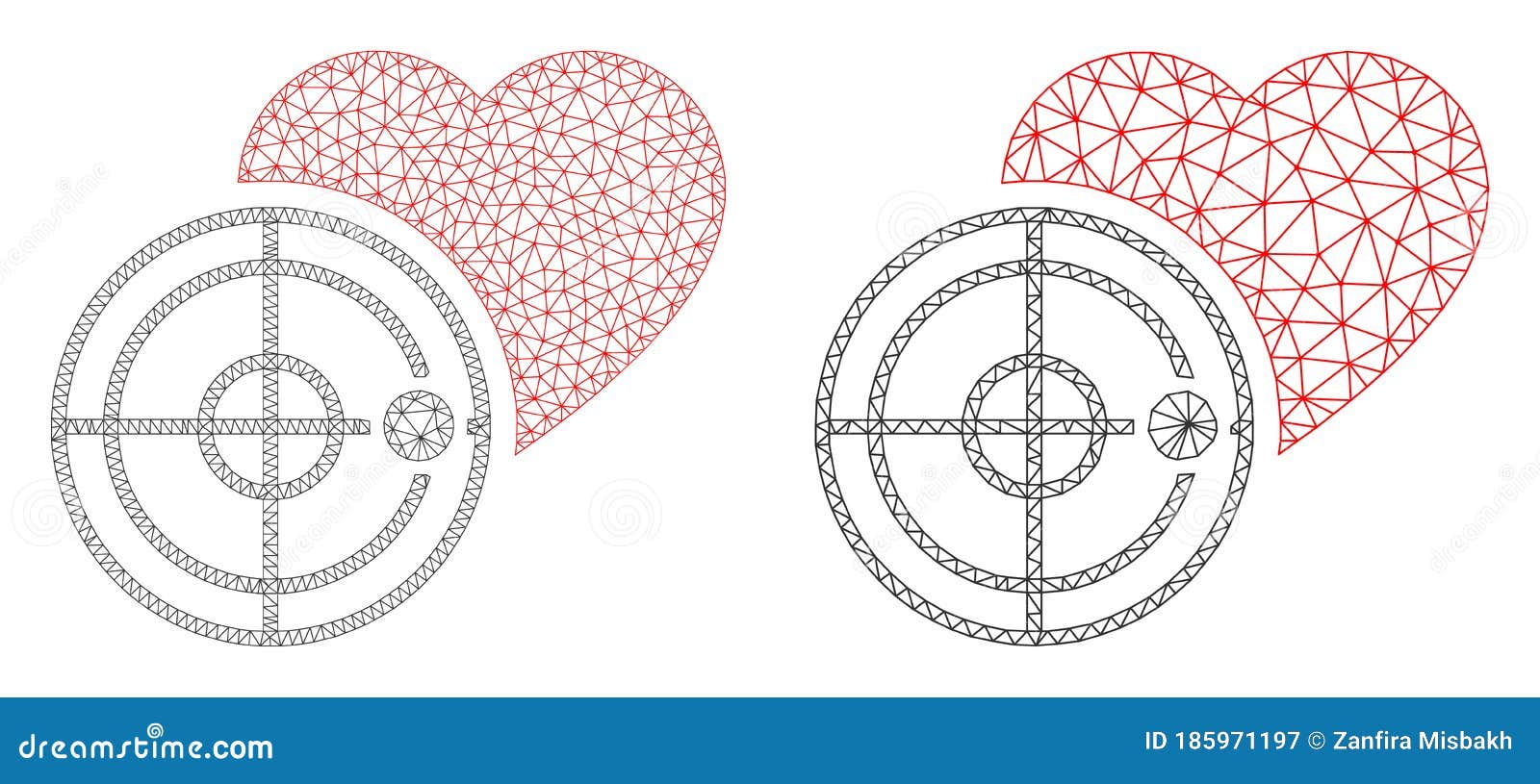 Love Heart Radar Icon - Vector Triangle Mesh Stock Vector ...