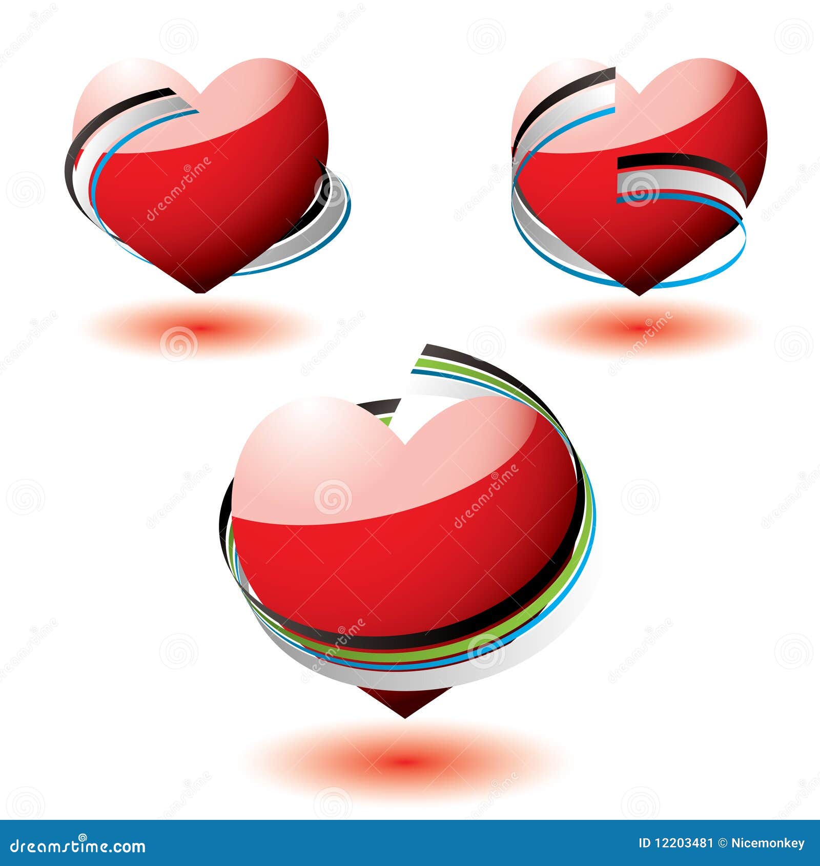 Love heart ribbon wrap stock vector. Illustration of black - 12203481