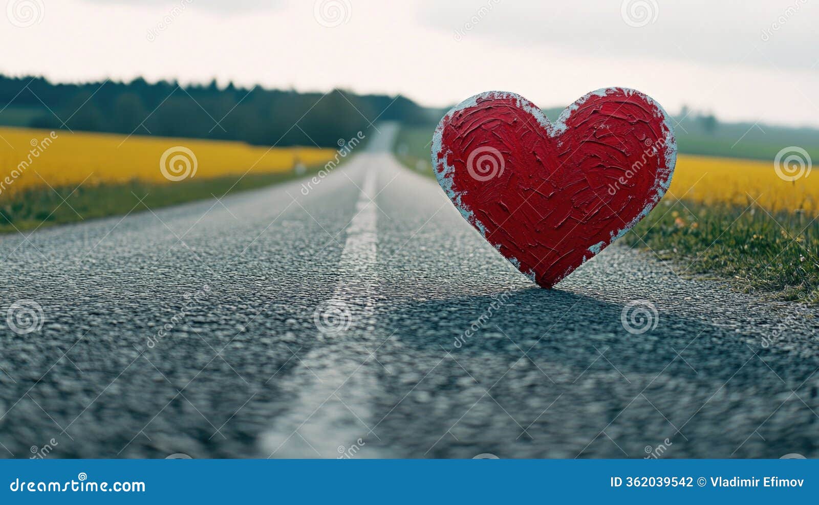 Love Heart on the Road stock photo. Image of travel - 362039542