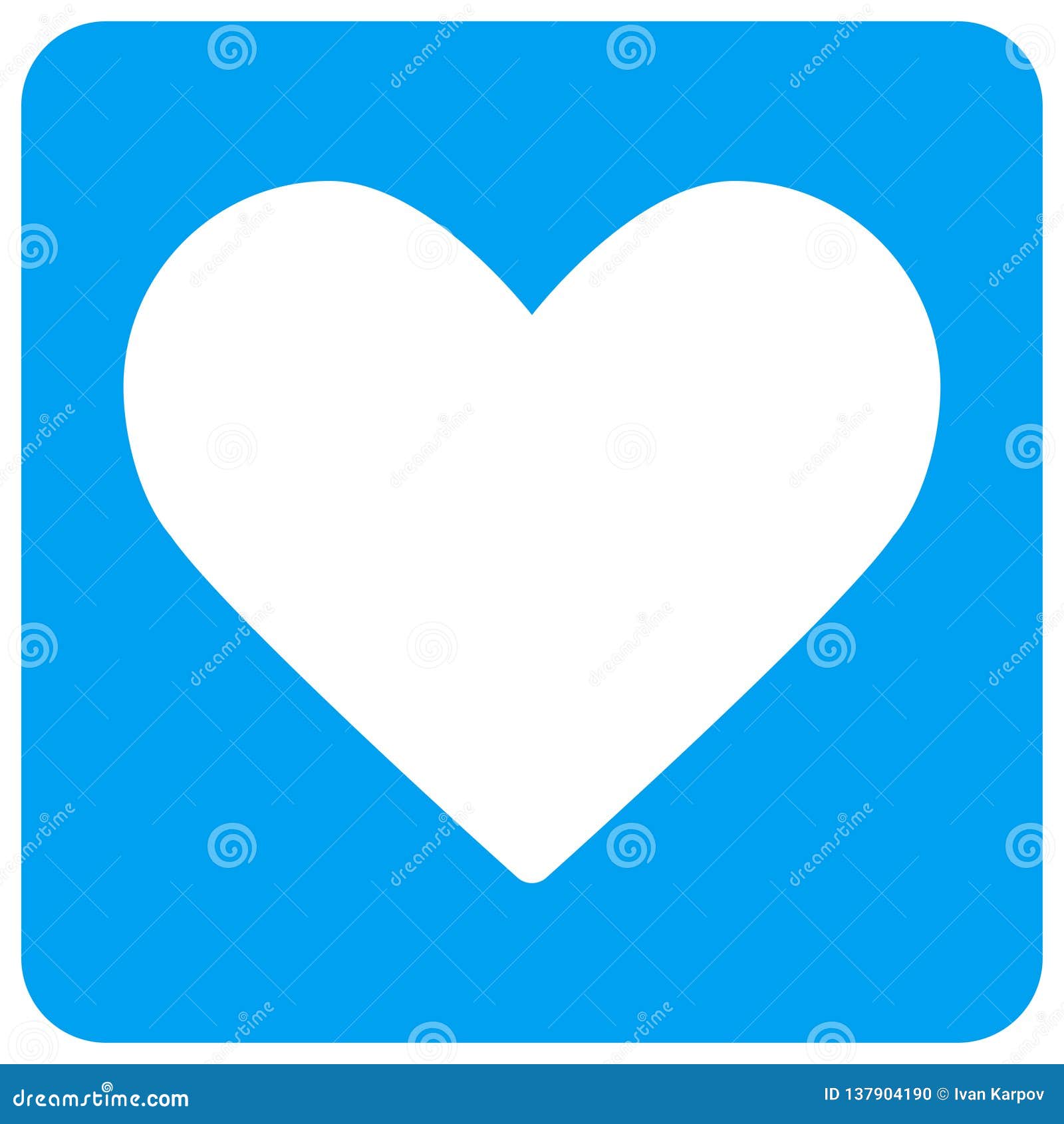 Love Heart Rounded Square Raster Icon Stock Illustration - Illustration ...