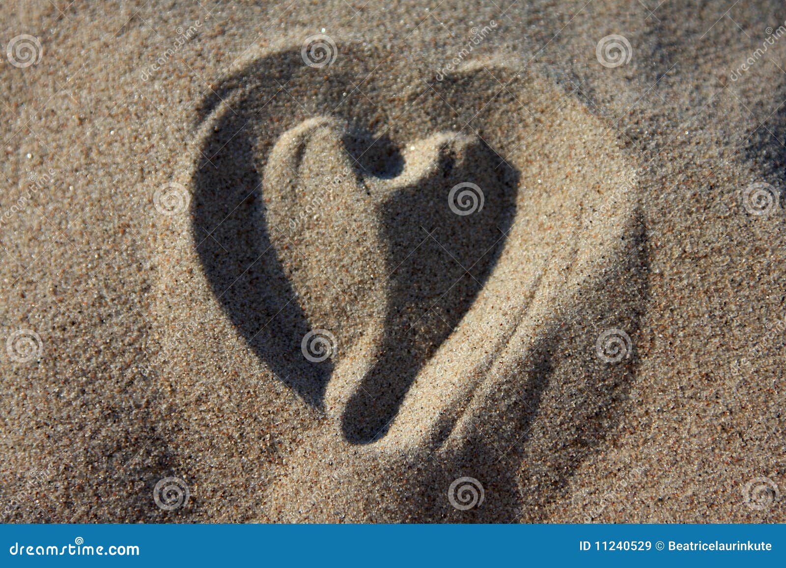 Love heart on sand stock image. Image of romance, romantic - 11240529