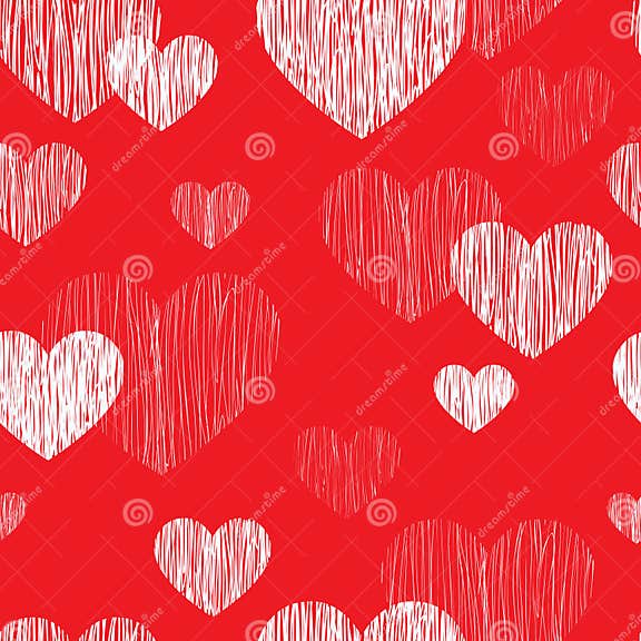 Love Heart Seamless Pattern Happy Valentines Day Wallpaper Stock
