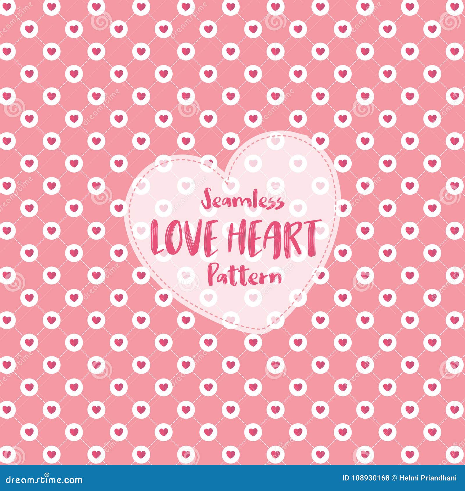 Love Heart Seamless Pattern on Romantic Pastel Color. Vector ...