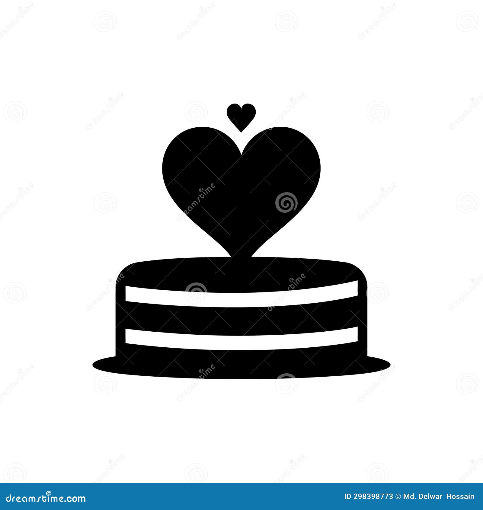 Love Heart-shaped Cake Icon Stock Vector - Illustration of romance ...