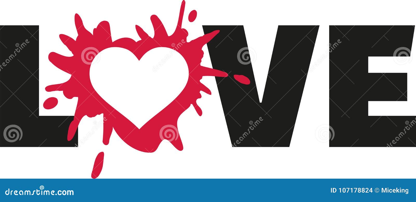 Love with heart splash stock vector. Illustration of hearts - 107178824